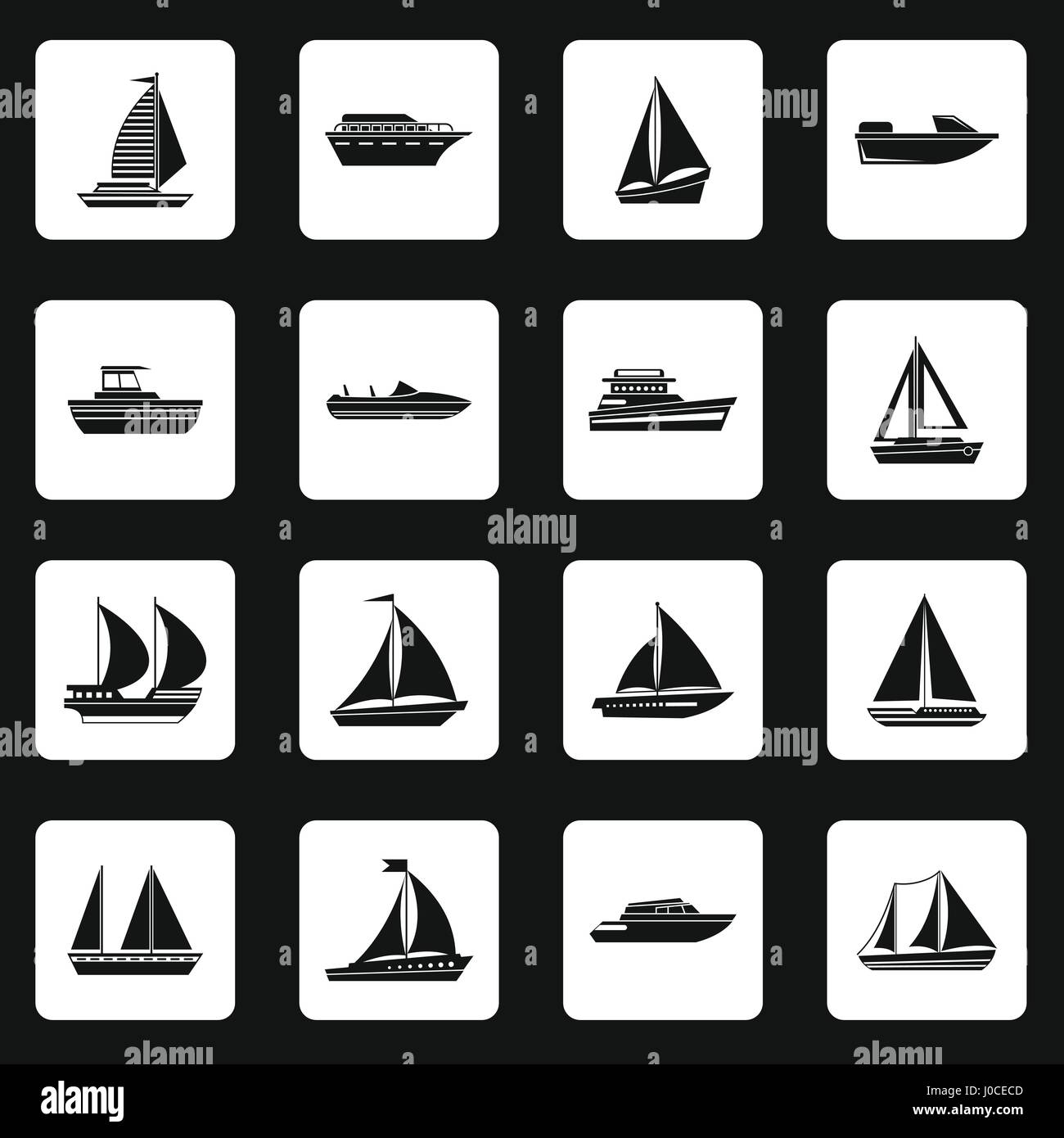 Sailing ship icons set, simple style Stock Vector Image & Art - Alamy
