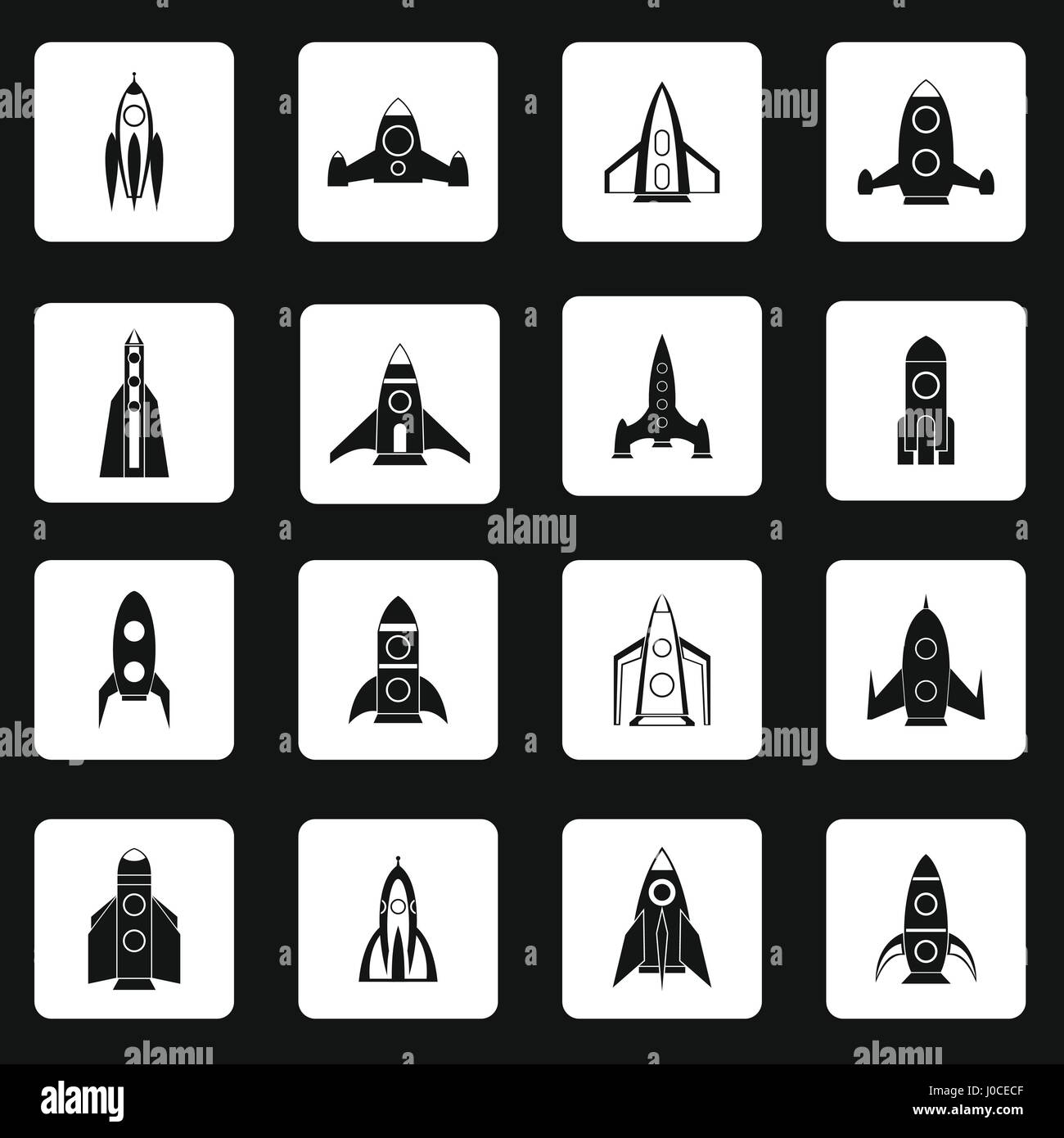 Rocket icons set, simple style Stock Vector Image & Art - Alamy