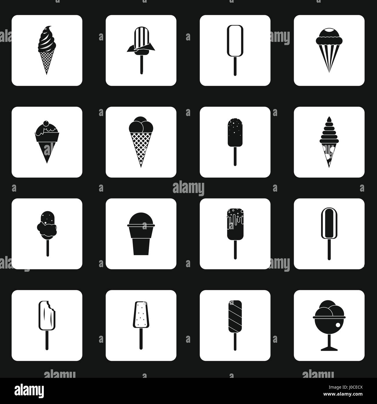Ice cream icons set in simple style Stock Vector Image & Art - Alamy