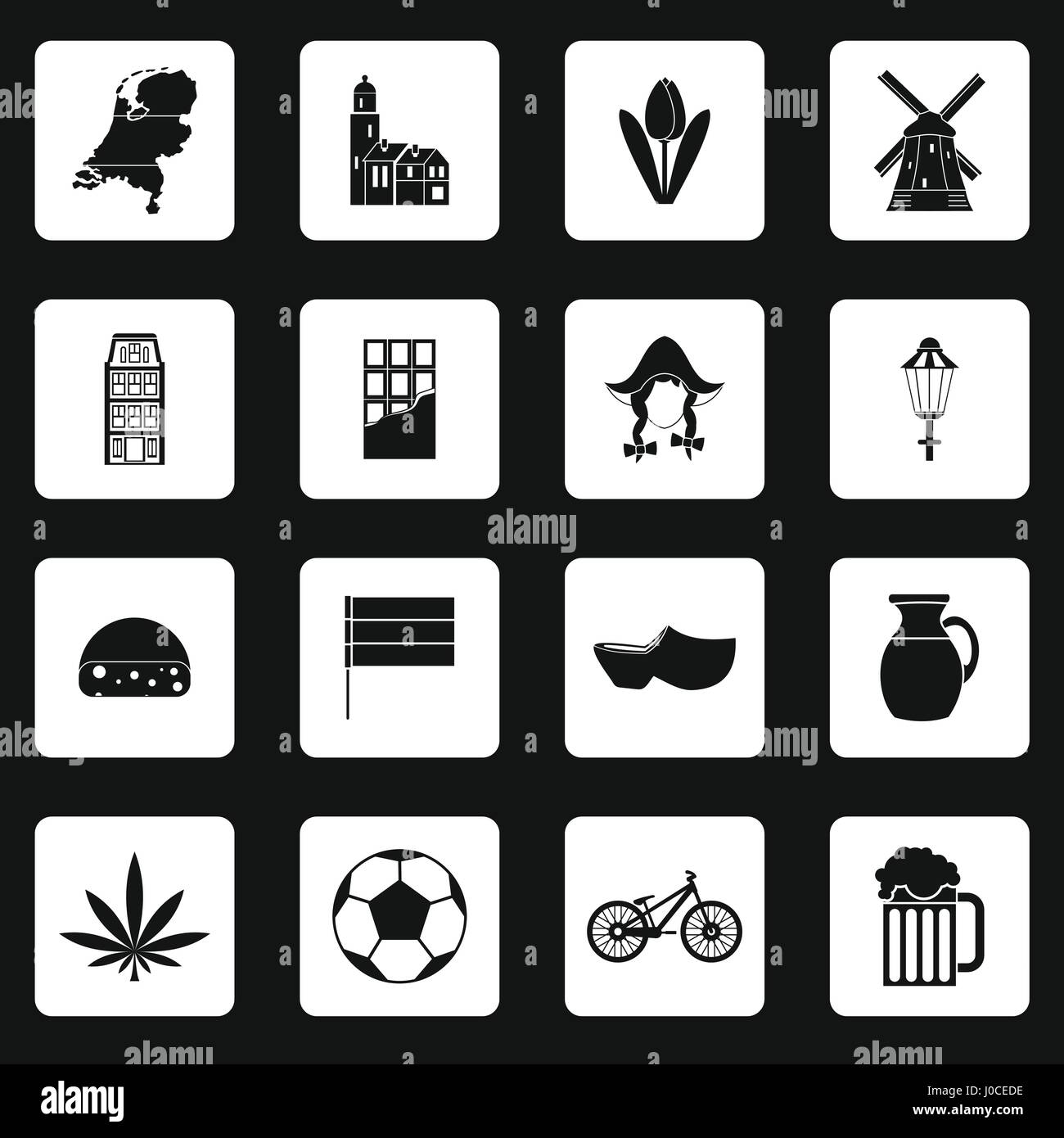 Netherlands icons set, simple style Stock Vector Image & Art - Alamy