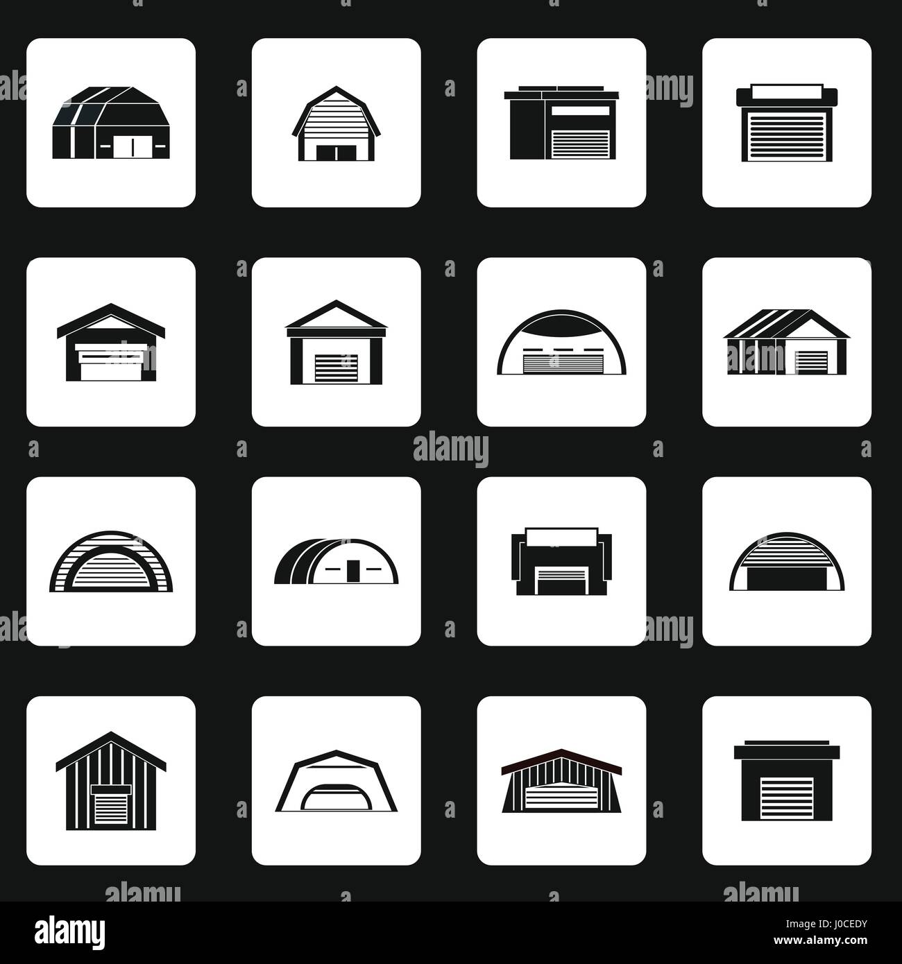 Hangar icons set in simple style Stock Vector Image & Art - Alamy