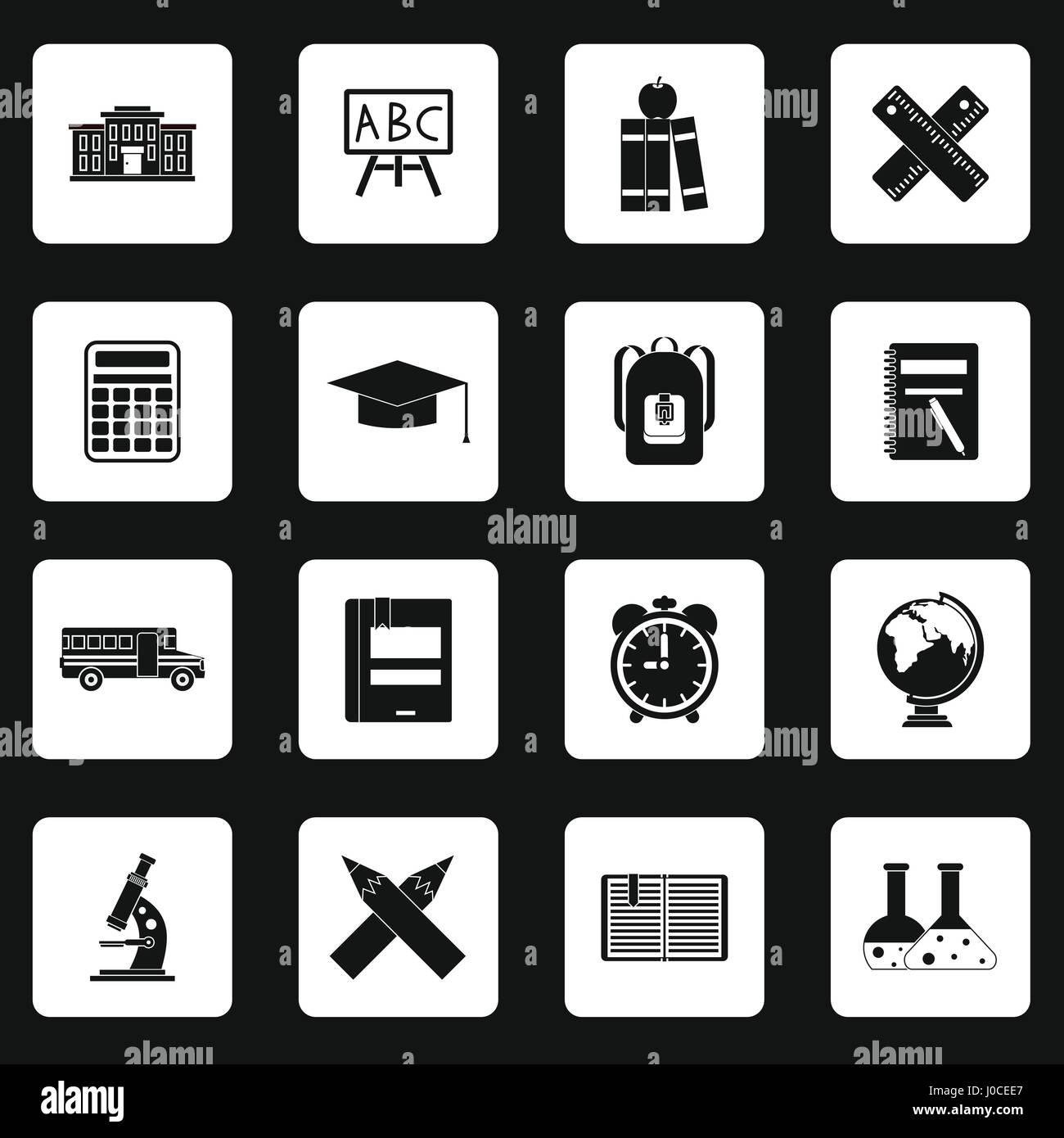 School icons set, simple style Stock Vector Image & Art - Alamy