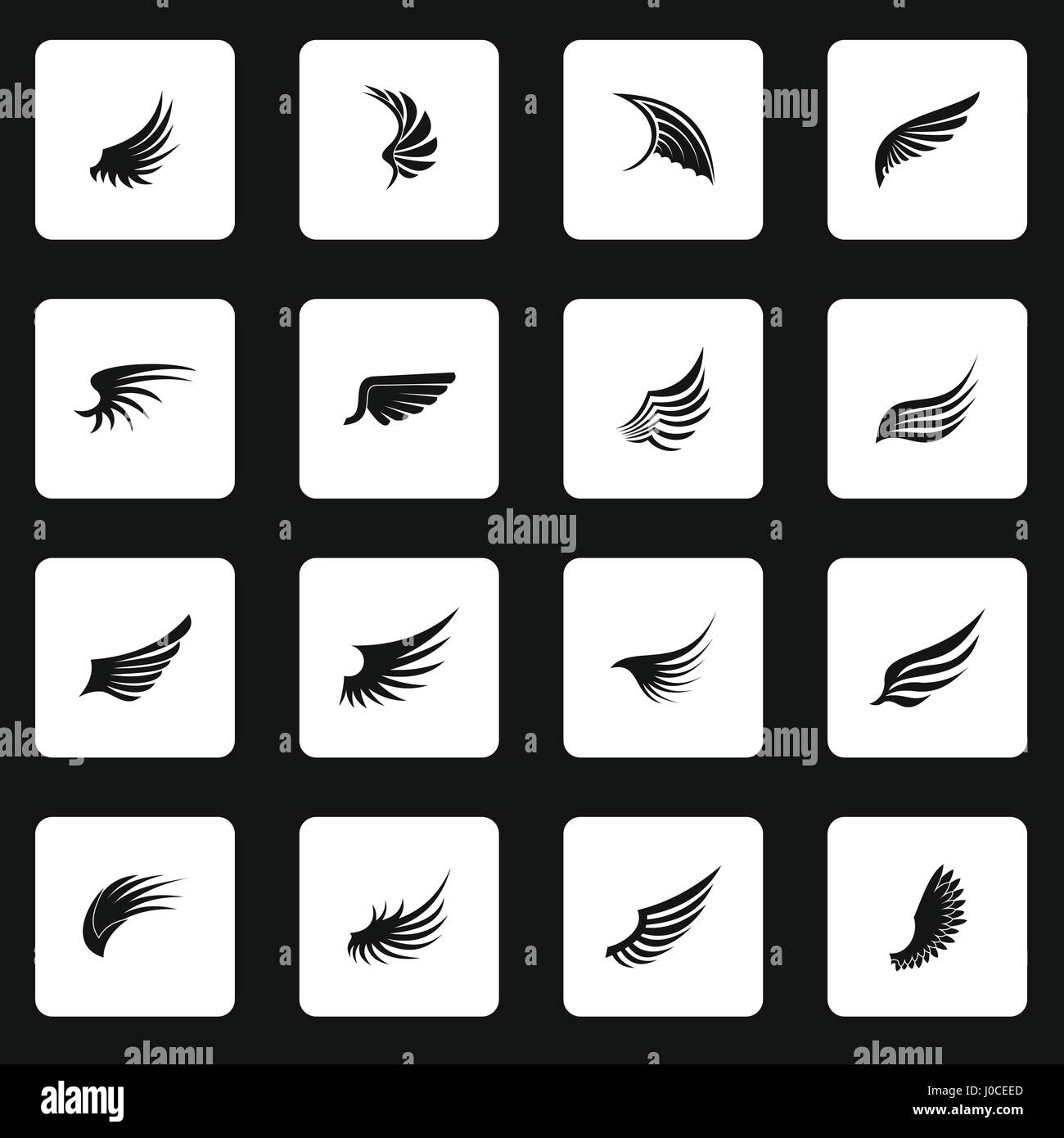 Wing icons set, simple style Stock Vector Image & Art - Alamy