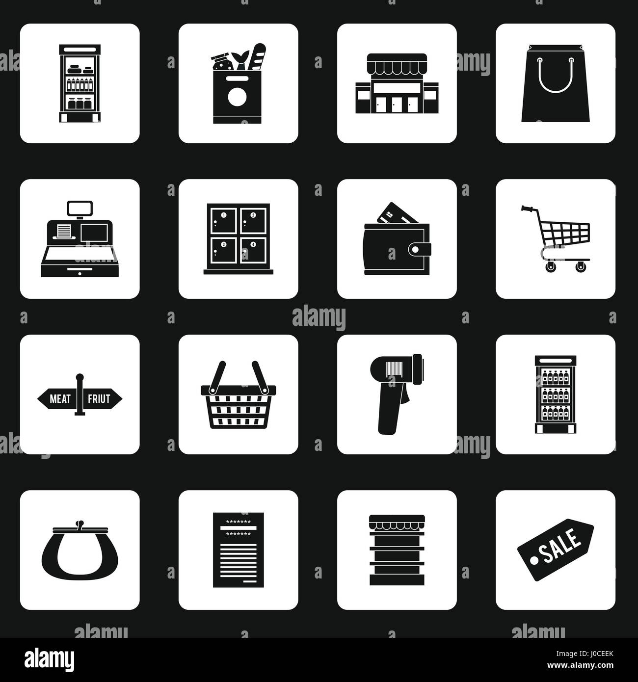 Supermarket icons icons set, simple style Stock Vector Image & Art - Alamy