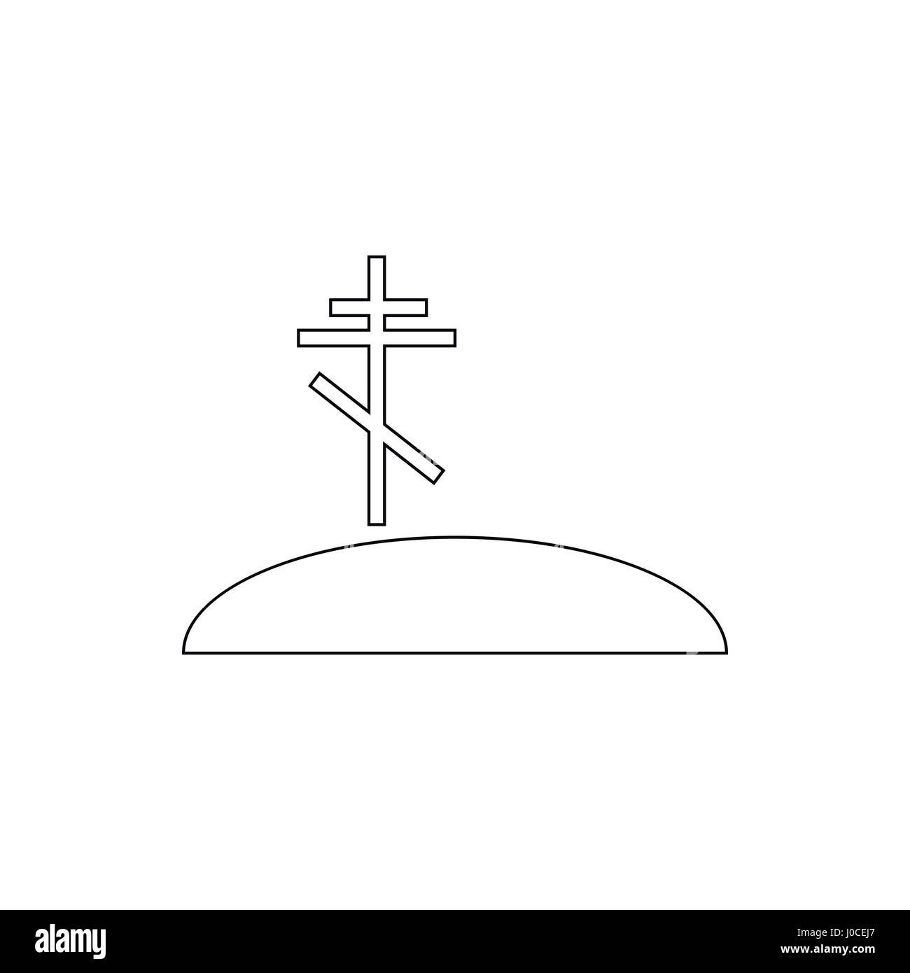 Grave cross line style Cut Out Stock Images & Pictures - Alamy