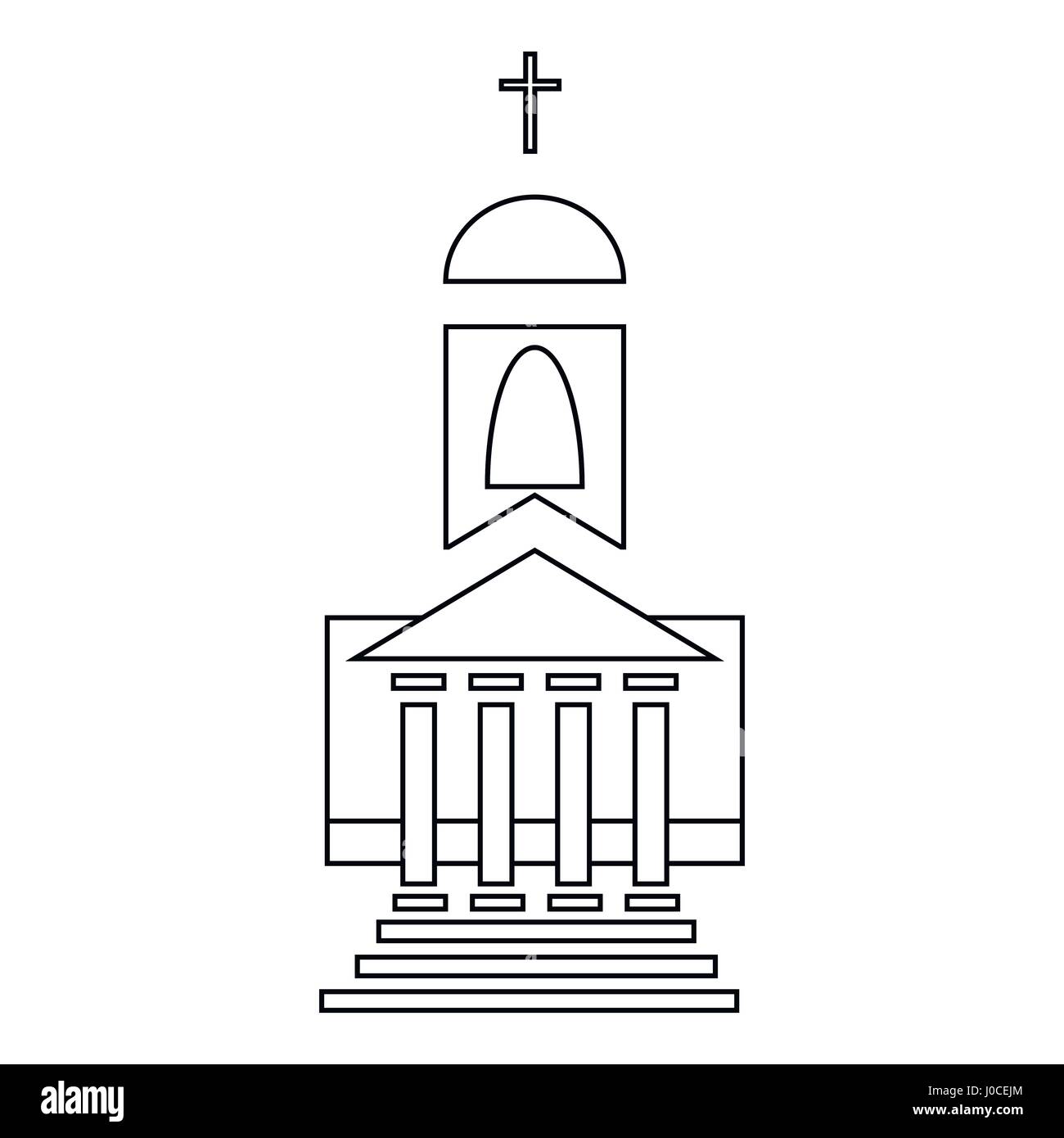 Church icon, outline style Stock Vector Image & Art - Alamy