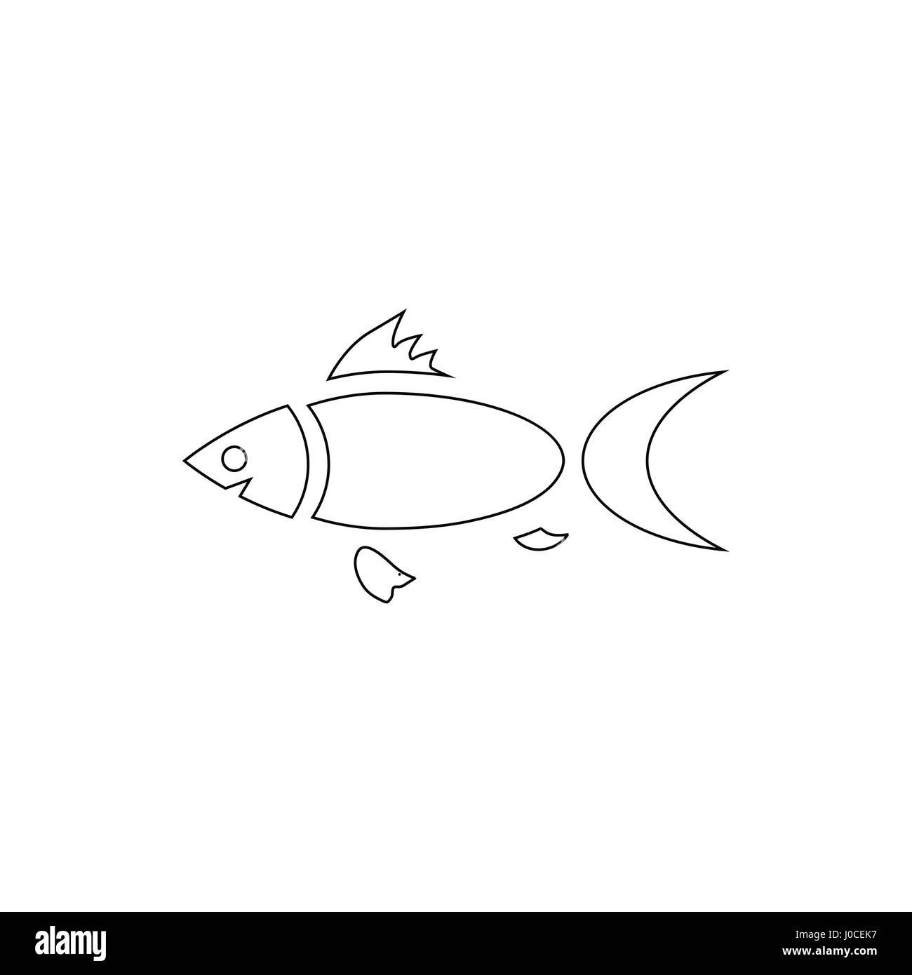 Fish icon, outline style Stock Vector Image & Art - Alamy