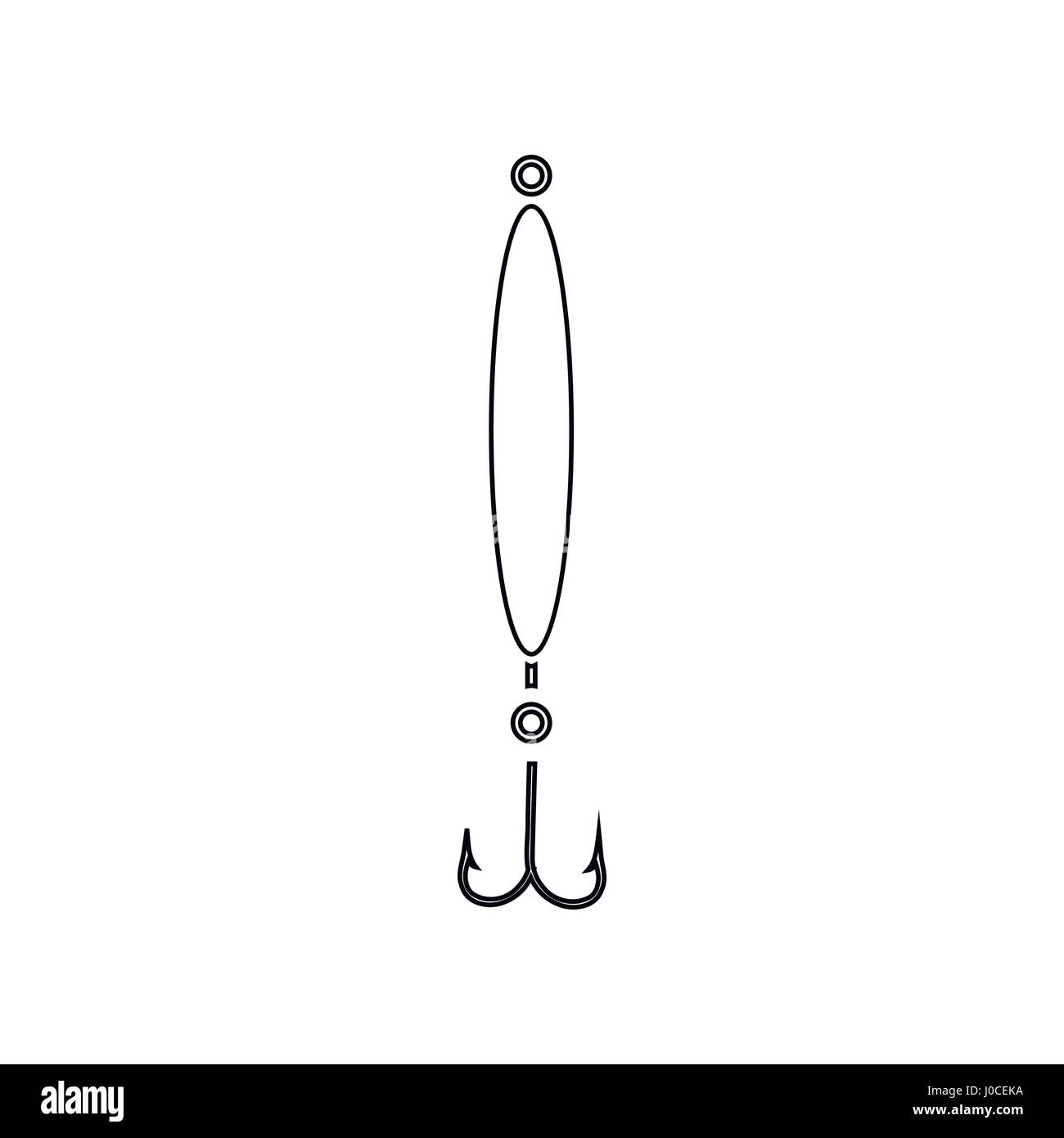 Fish hook icon, outline style Stock Vector Image & Art - Alamy