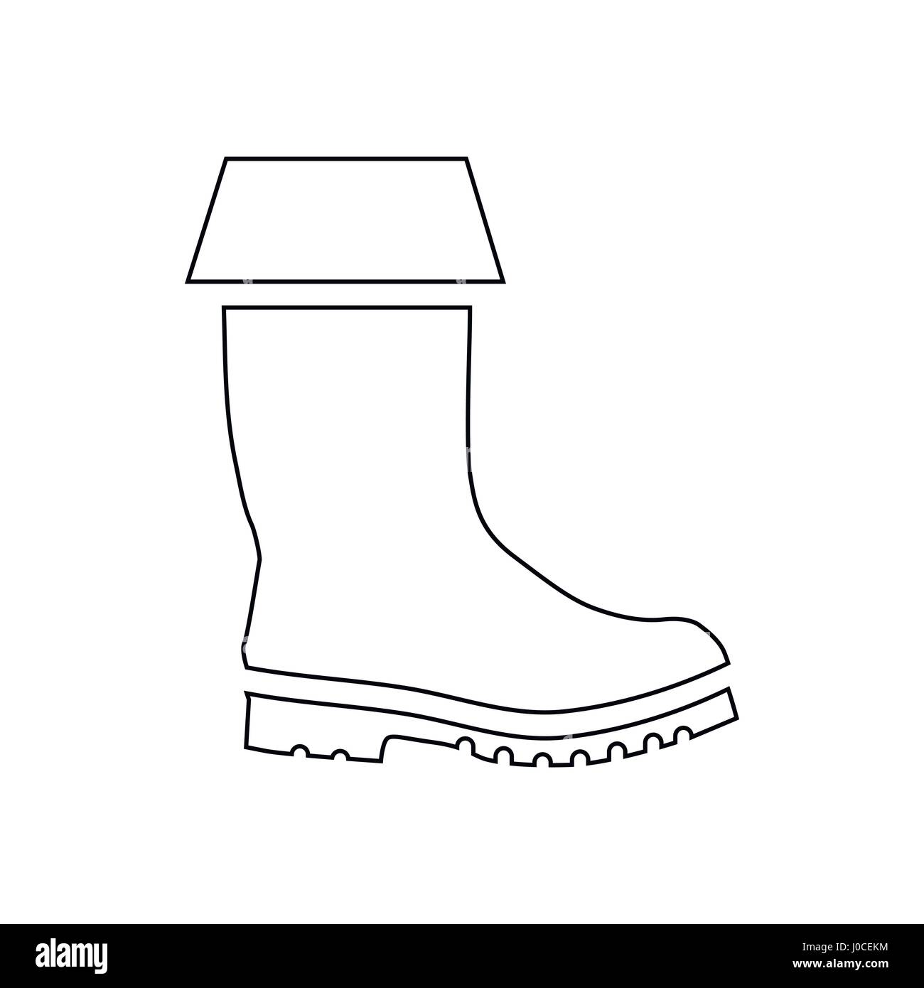 Rubber boot icon, outline style Stock Vector Image & Art - Alamy