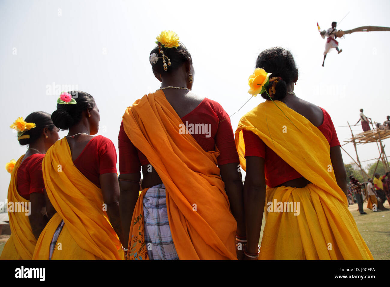 Tribal women dancing, birbhum festival, west bengal, india, asia Stock ...