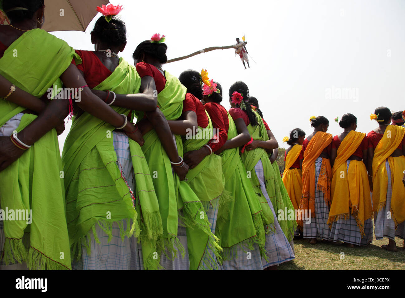 Tribal women dancing, birbhum festival, west bengal, india, asia Stock ...