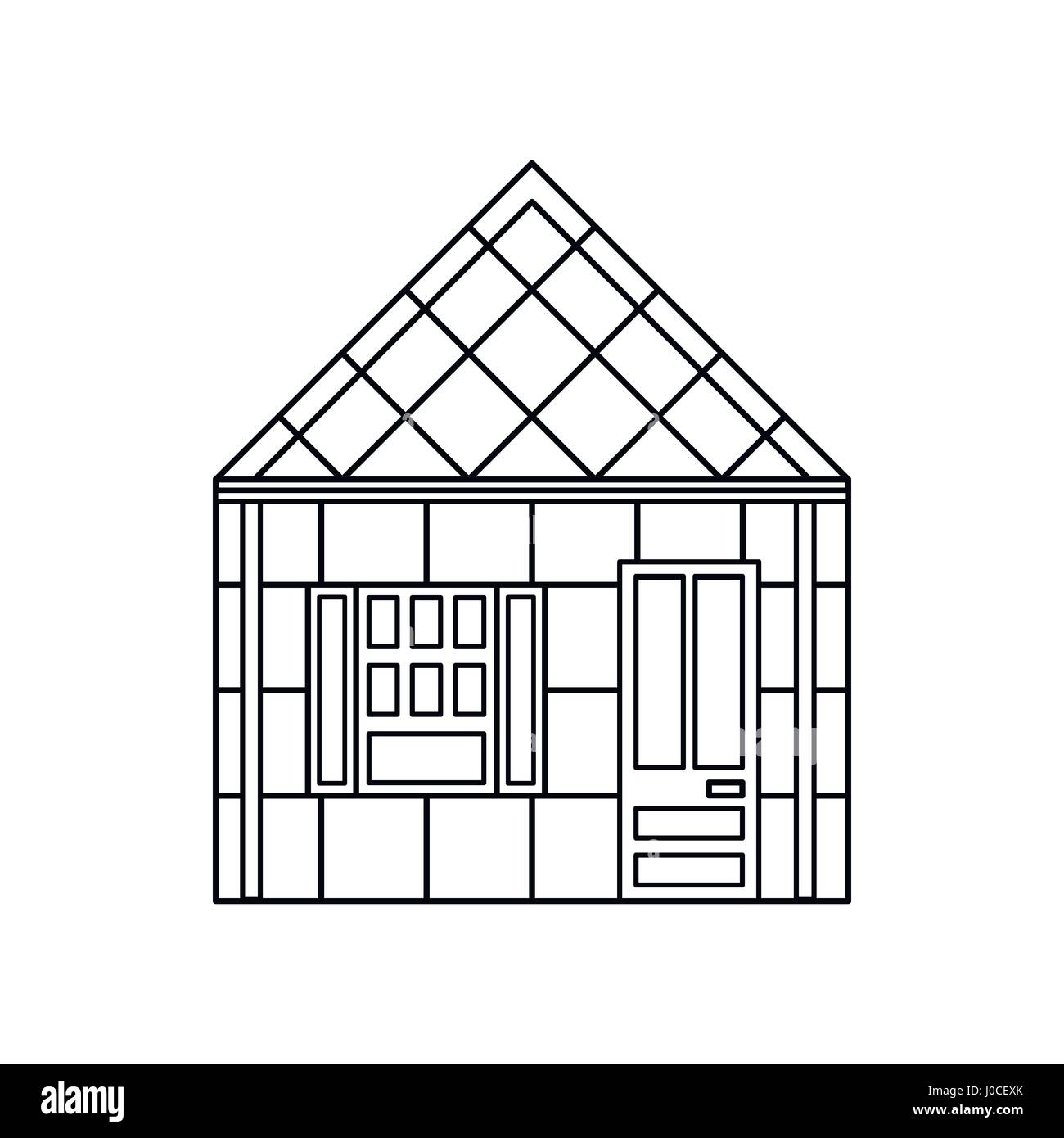 One house roof icon outline Cut Out Stock Images & Pictures - Alamy