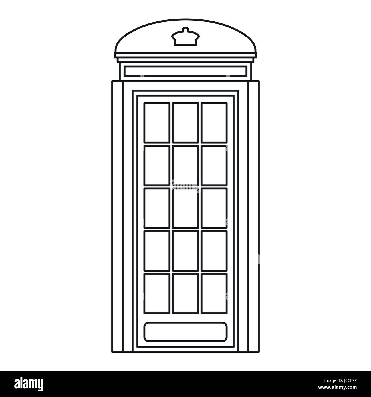 Phone booth icon, outline style Stock Vector Image & Art - Alamy