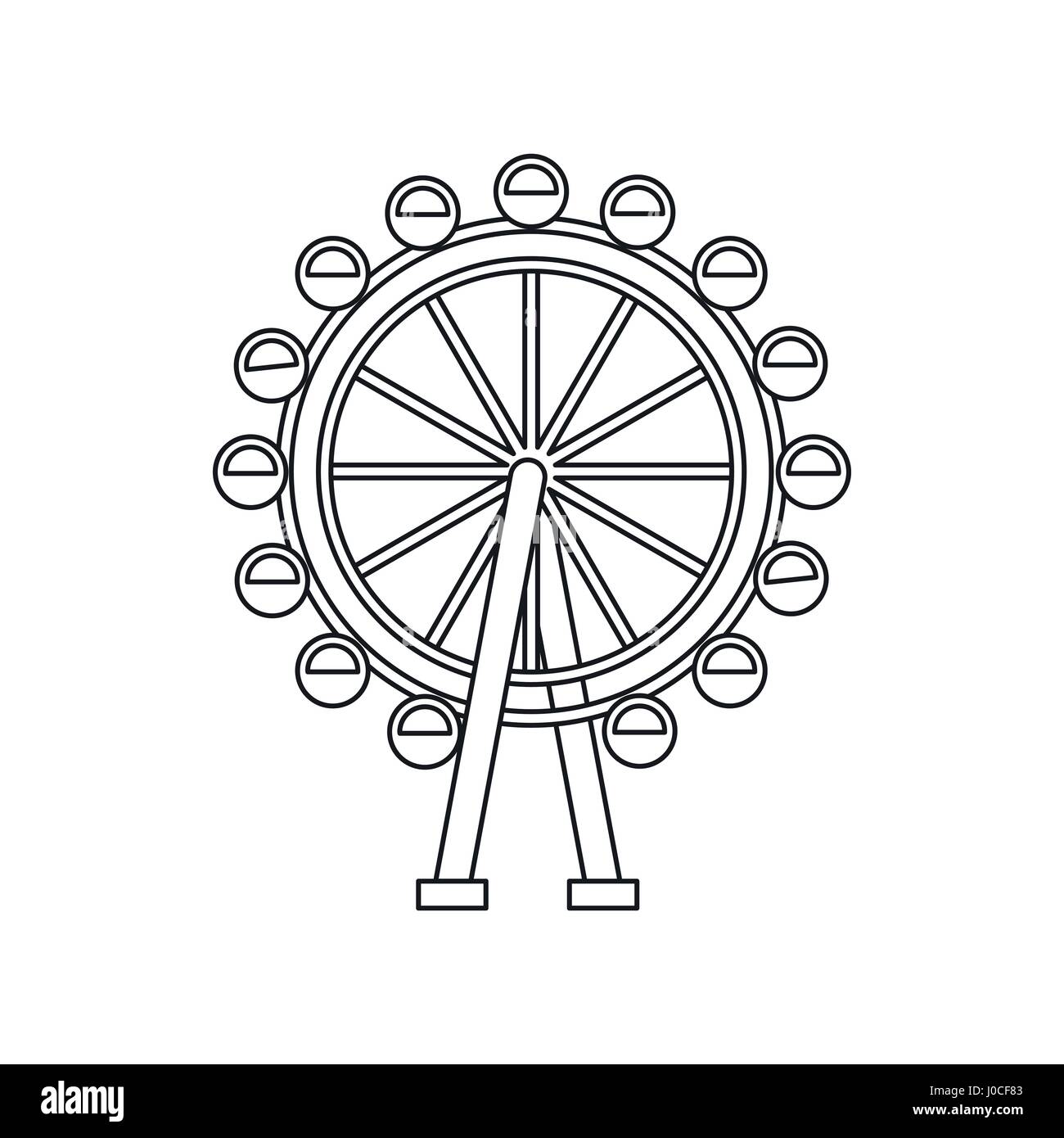 Ferris wheel icon, outline style Stock Vector Image & Art - Alamy