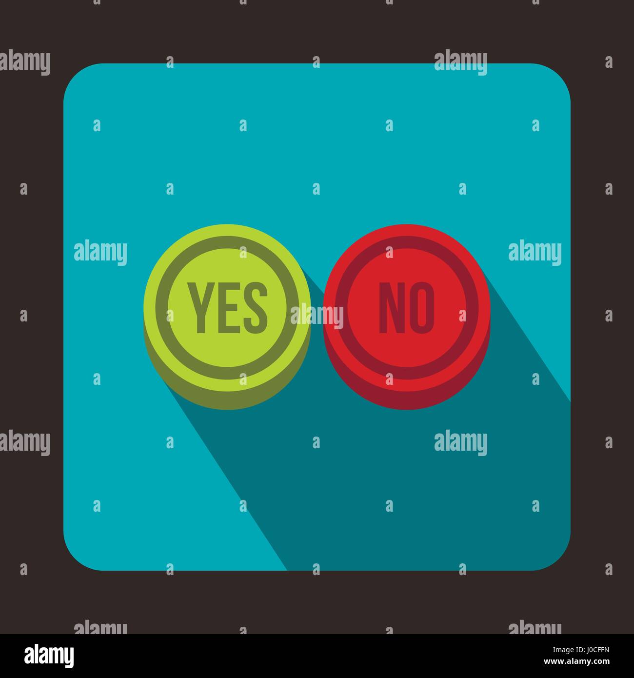 Yes and No buttons icon, flat style Stock Vector Image & Art - Alamy