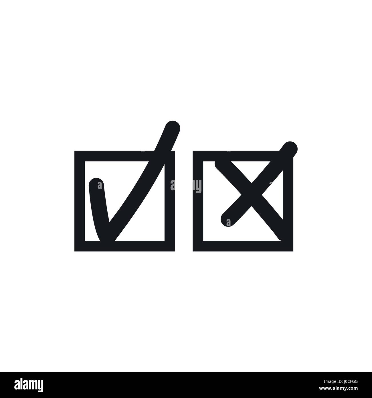 Checkmark to accept and refusal icon, simple style Stock Vector Image ...