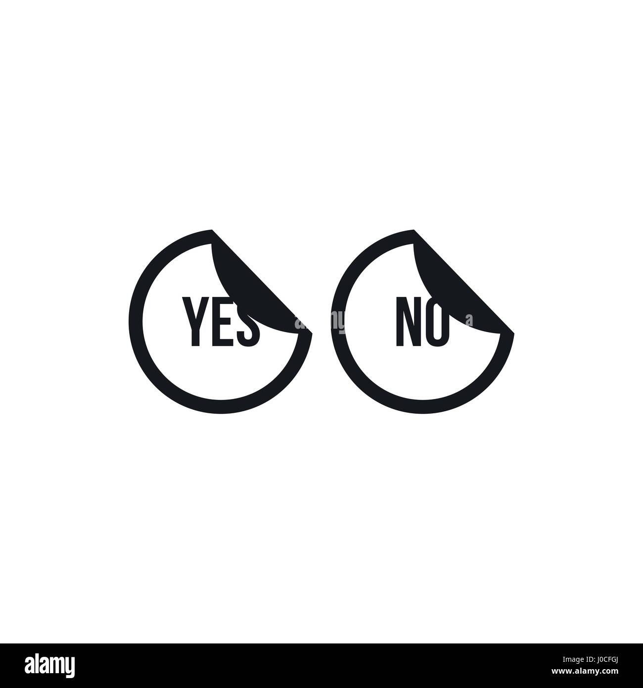 Yes and no buttons icon, simple style Stock Vector Image & Art - Alamy