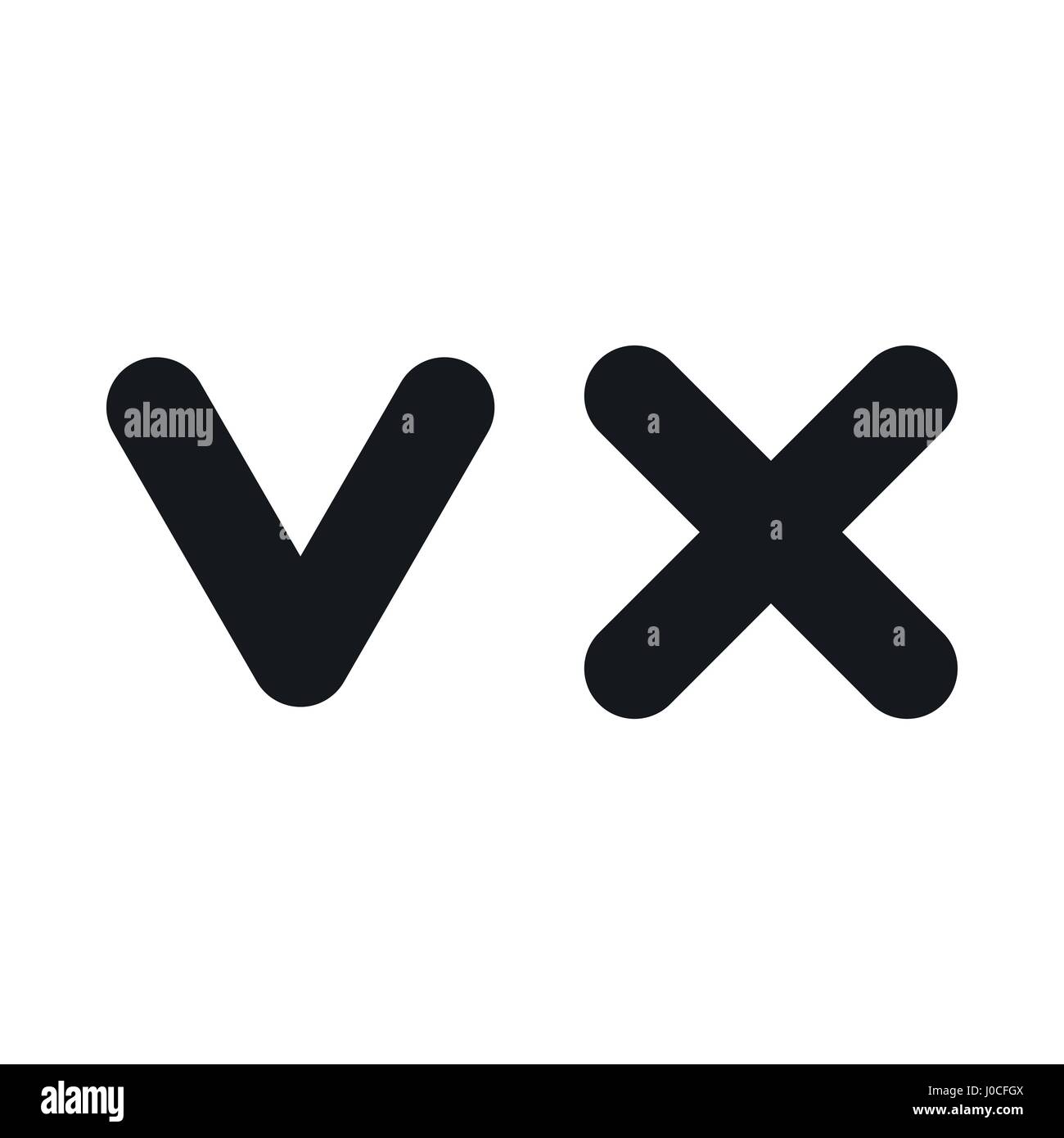 Fat tick and cross icon, simple style Stock Vector Image & Art - Alamy