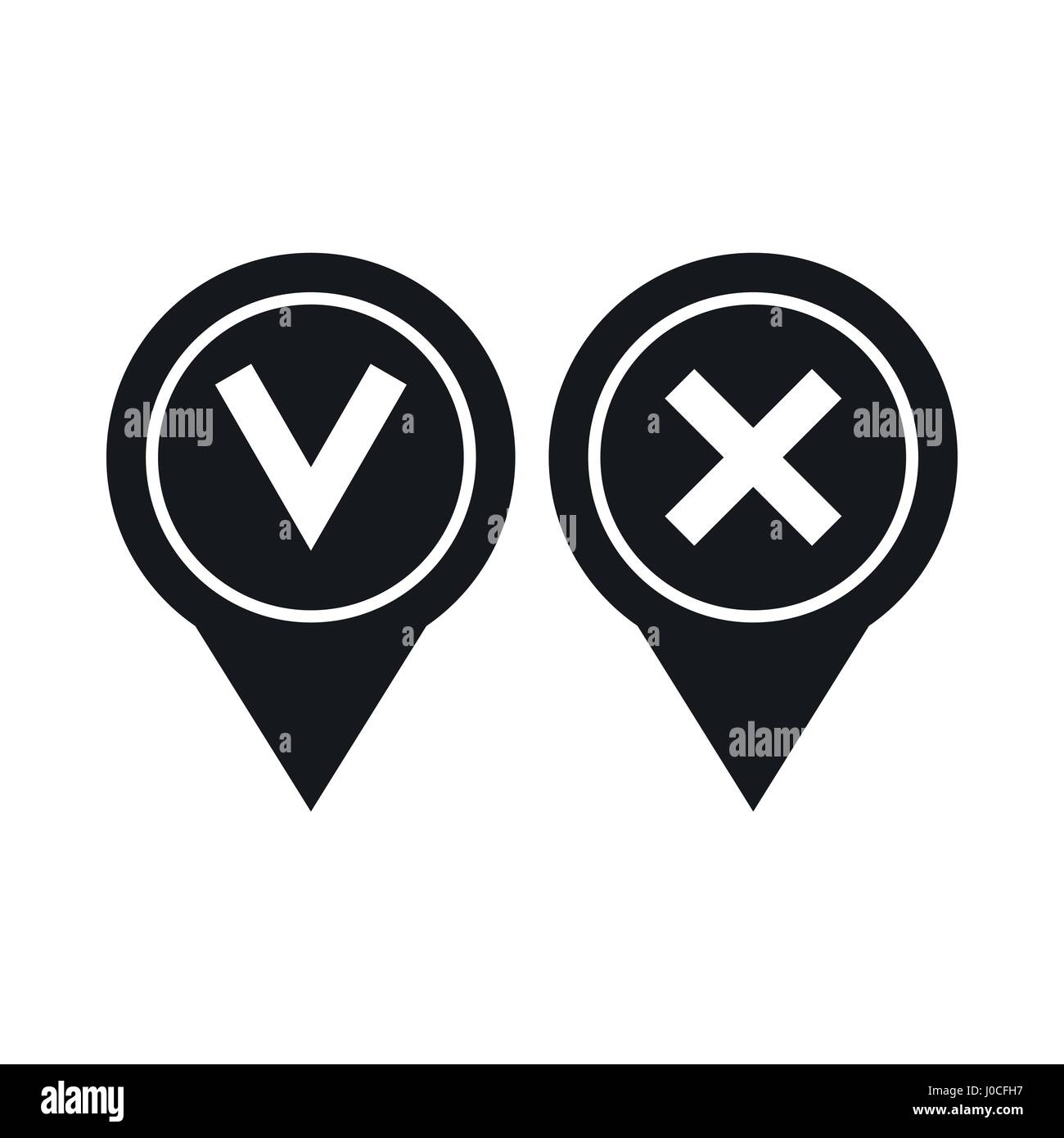 Tick affirmative and negative icon, simple style Stock Vector Image ...