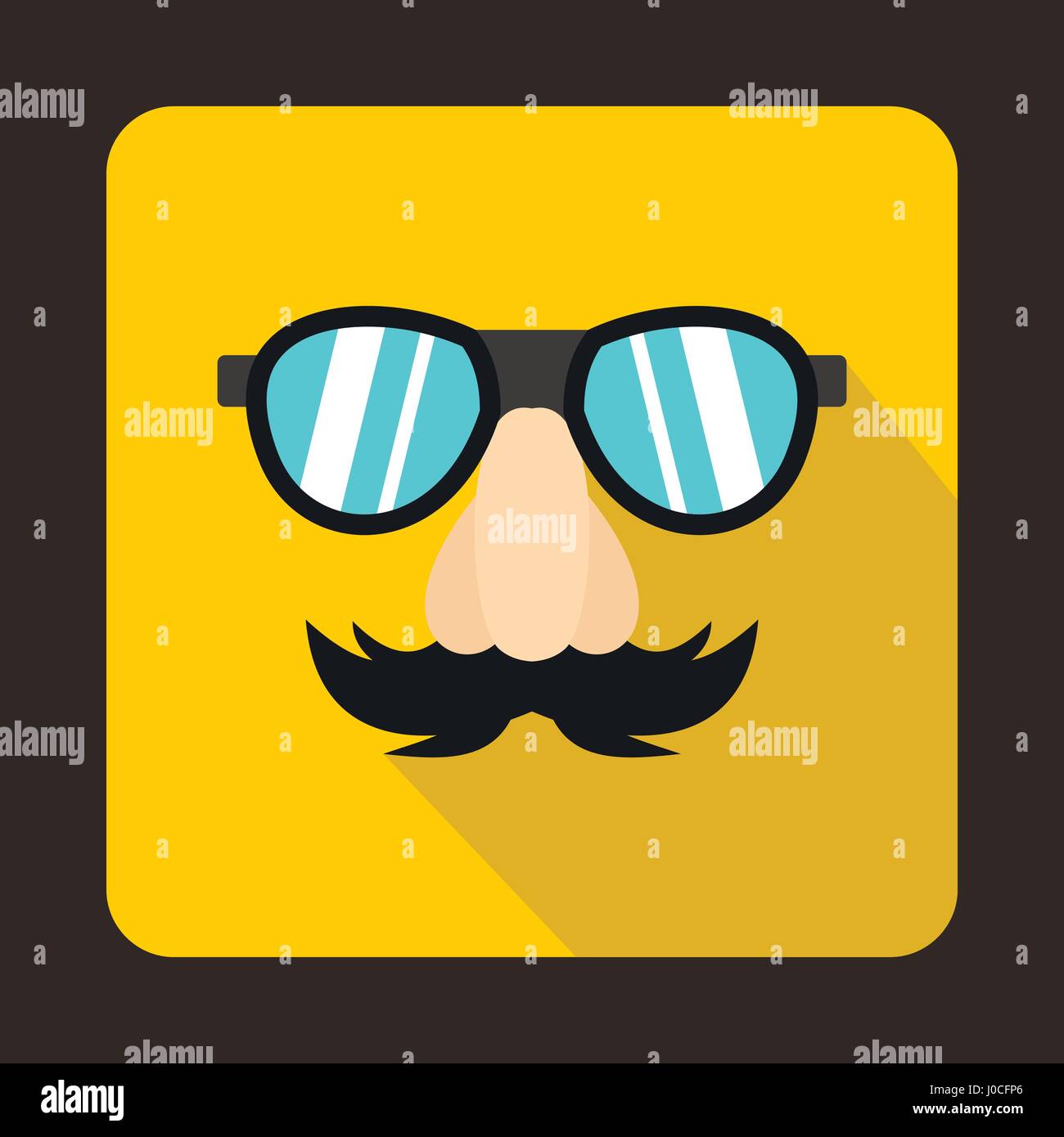 Comedy fake nose mustache, eyebrows, glasses icon Stock Vector Image ...