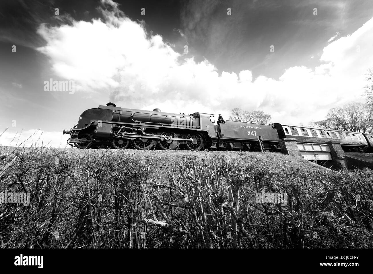 Railway train black white Black and White Stock Photos & Images - Alamy