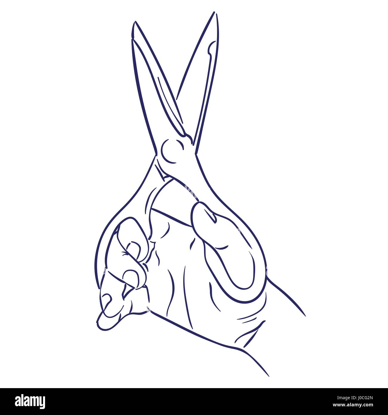 Hand black scissors in Cut Out Stock Images & Pictures - Alamy