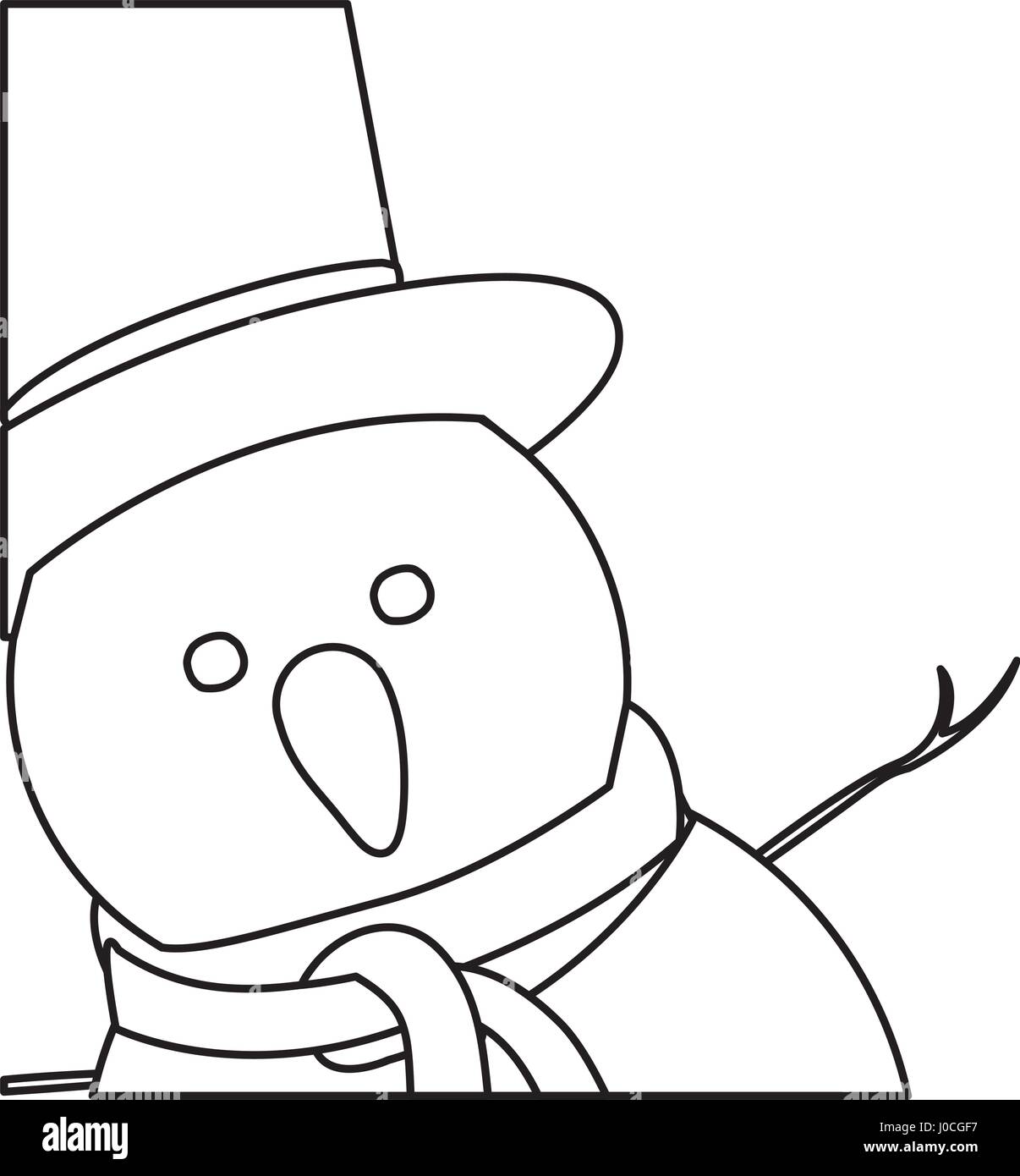 Snowman Top Hat Coloring Page