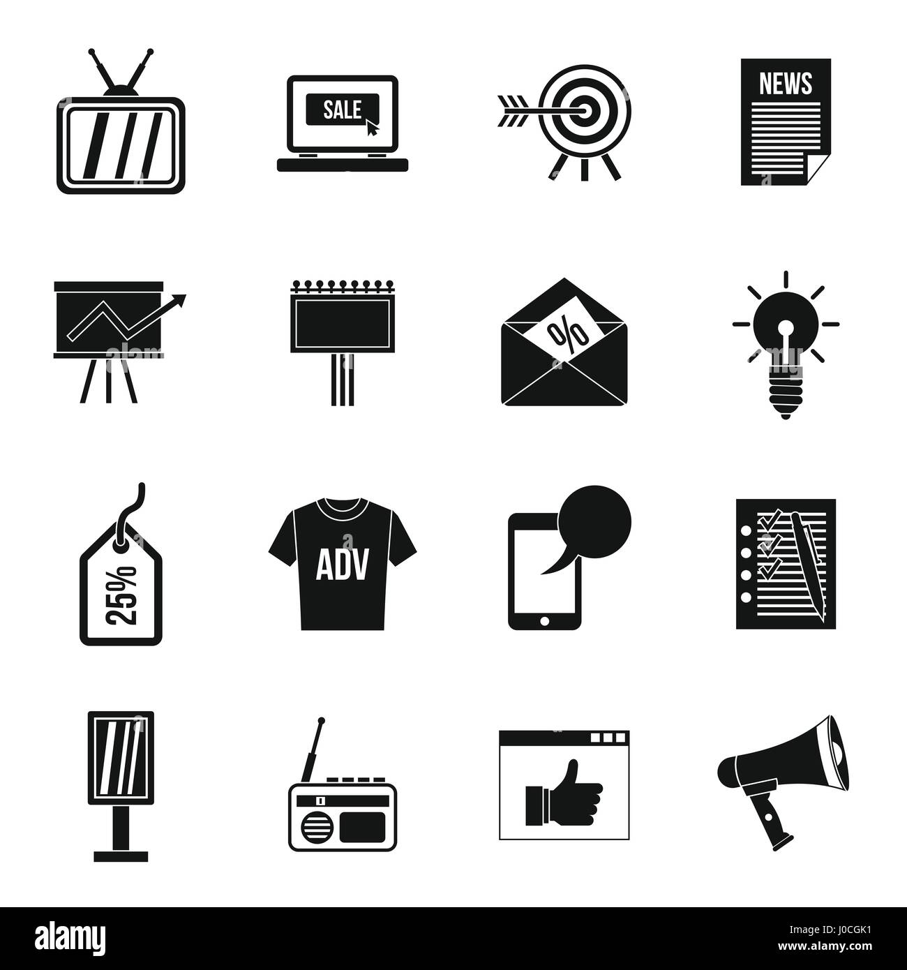 Advertisement icons set, simple style Stock Vector Image & Art - Alamy