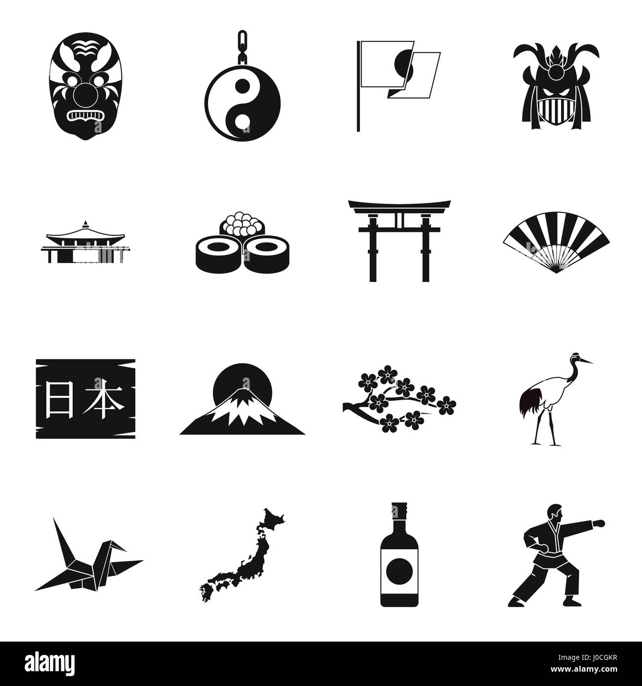 Japan icons set, simple style Stock Vector Image & Art - Alamy