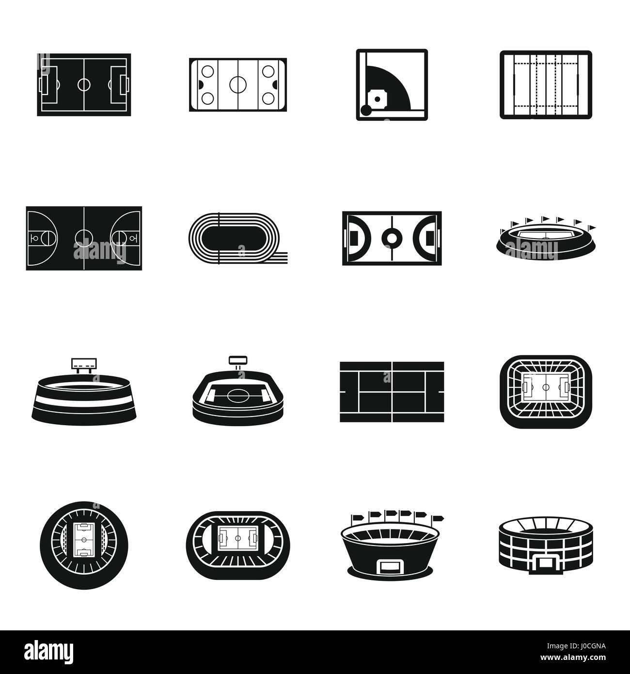Sport stadium icons set, simple style Stock Vector Image & Art - Alamy