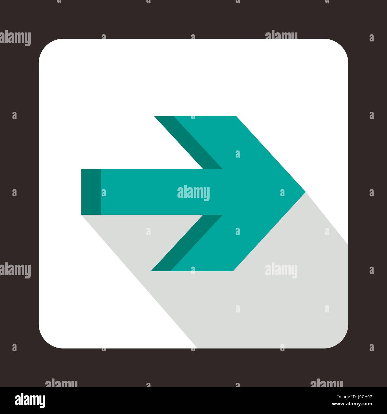 Right arrow on white background icon, flat style Stock Vector Image ...