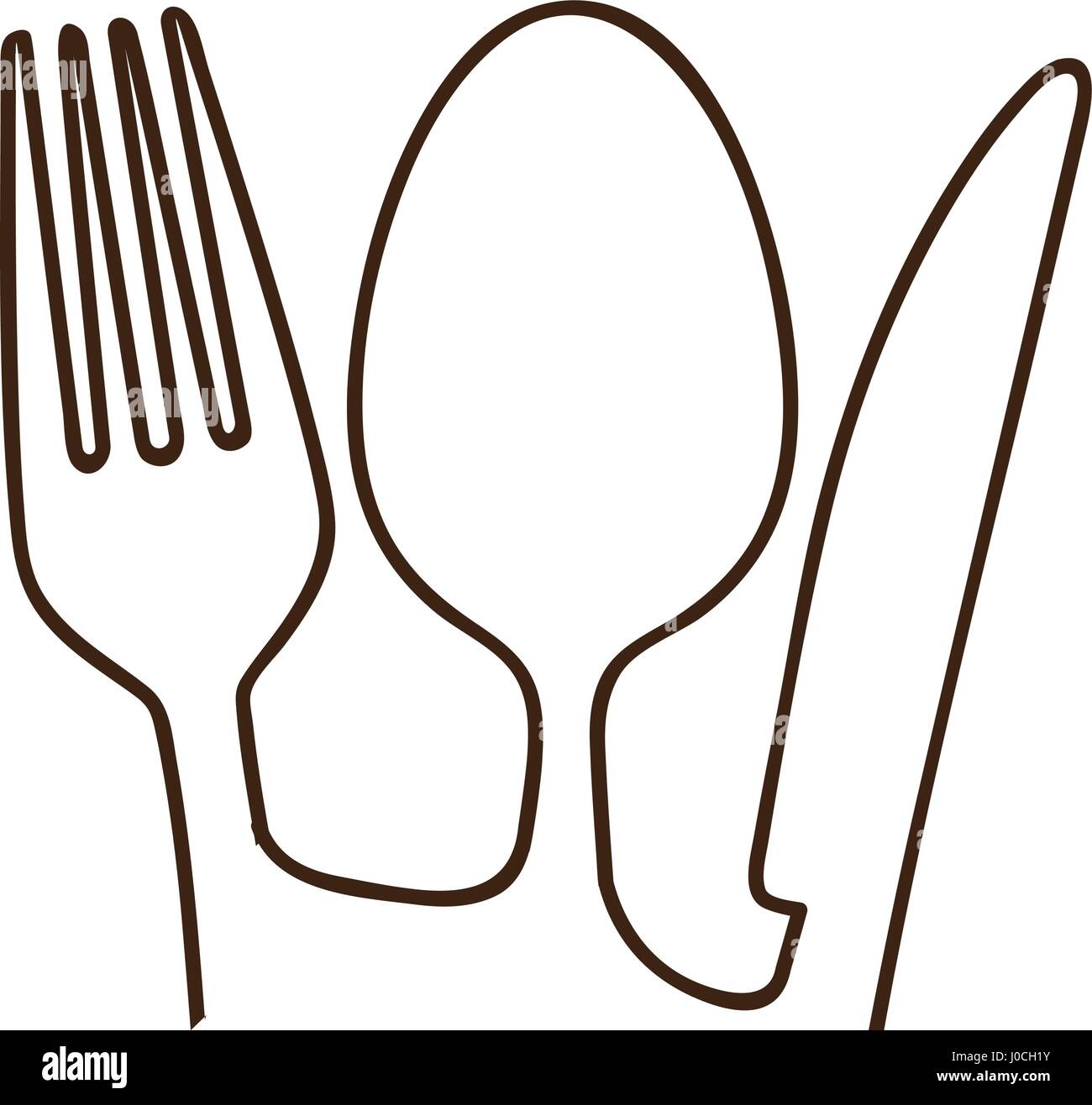 Silver cutlery close up Stock Vector Images - Alamy