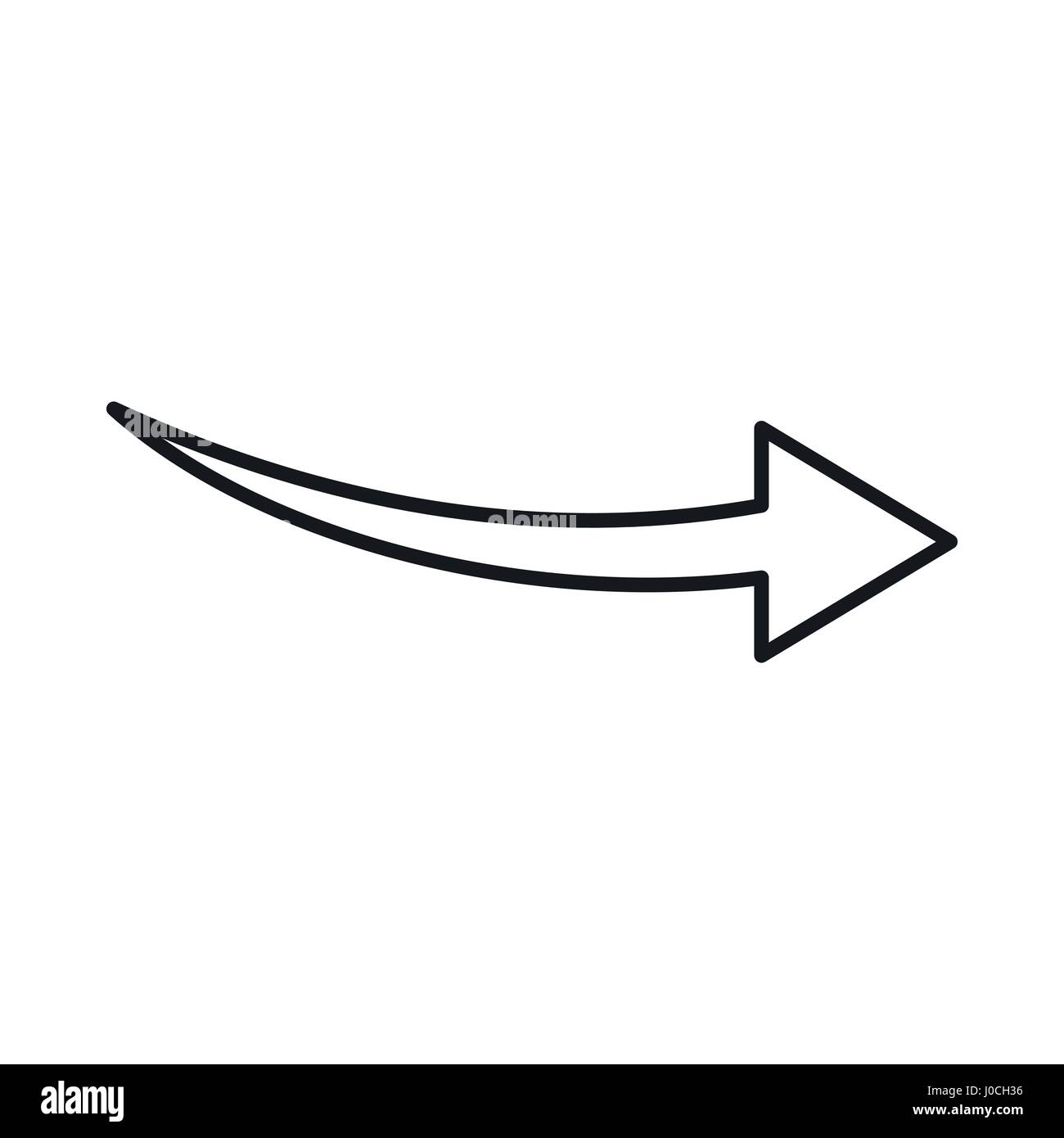 Arrow turning right icon, outline style Stock Vector Image & Art - Alamy