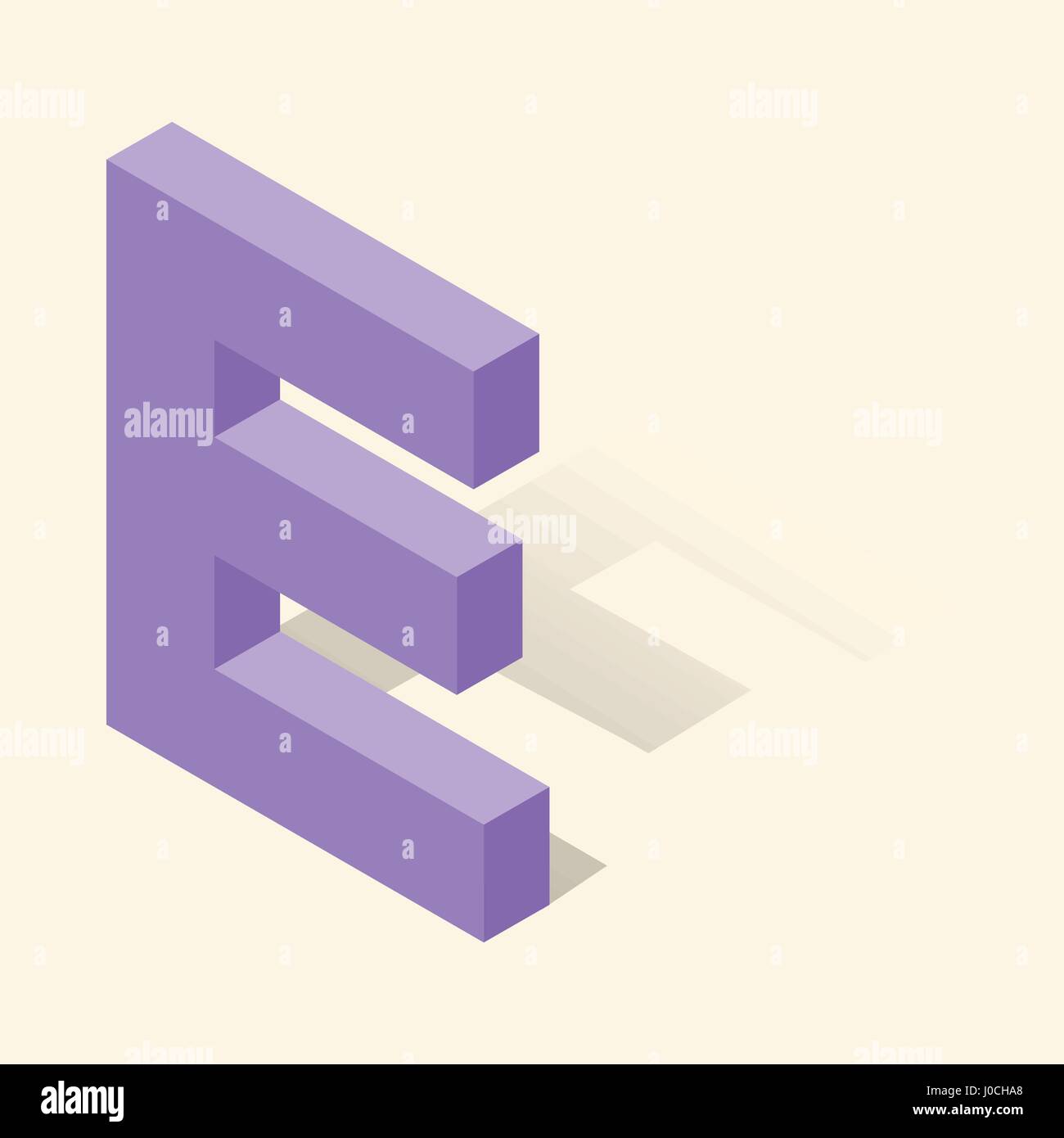 E letter in isometric 3d style with shadow Stock Vector Image & Art - Alamy