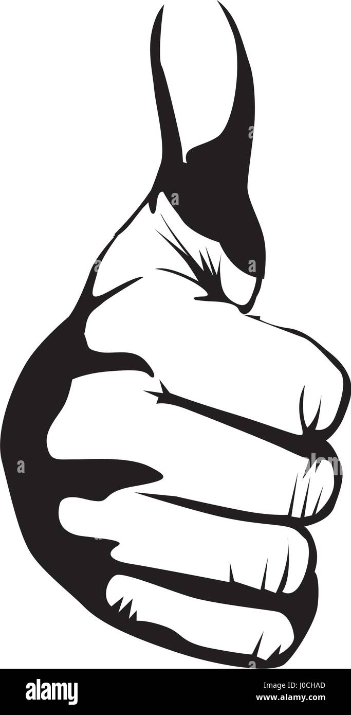 Hand front view monochrome Stock Vector Images - Alamy