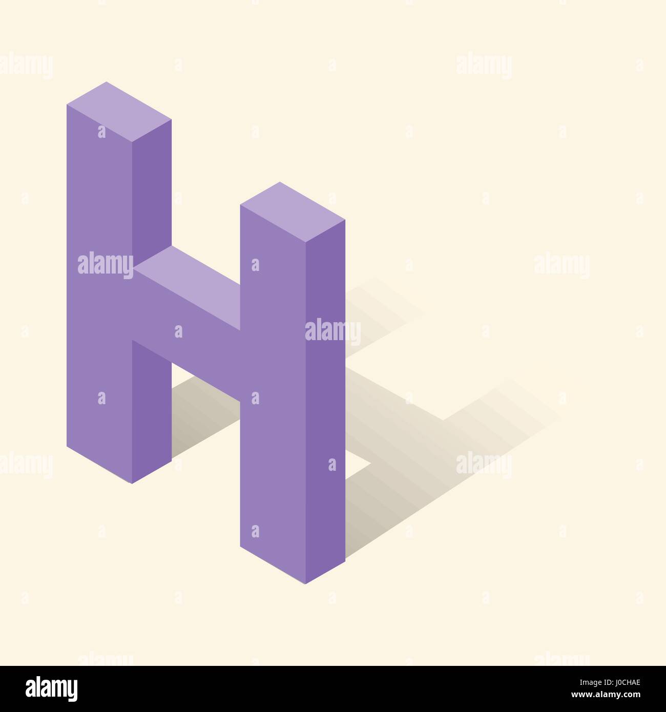 H letter in isometric 3d style with shadow Stock Vector Image & Art - Alamy