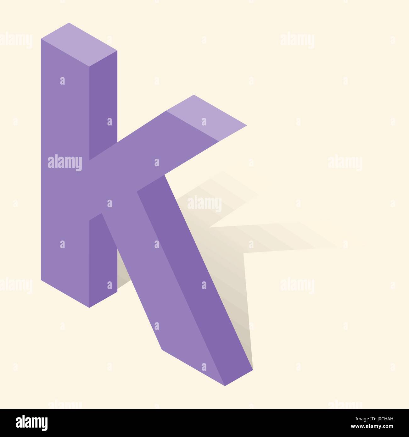 K letter in isometric 3d style with shadow Stock Vector Image & Art - Alamy