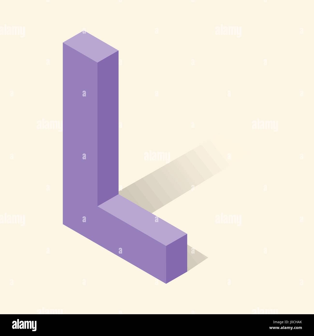 L letter in isometric 3d style with shadow Stock Vector Image & Art - Alamy