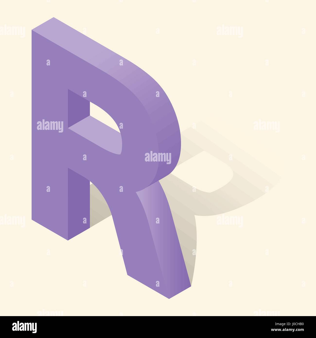 R letter in isometric 3d style with shadow Stock Vector Image & Art - Alamy