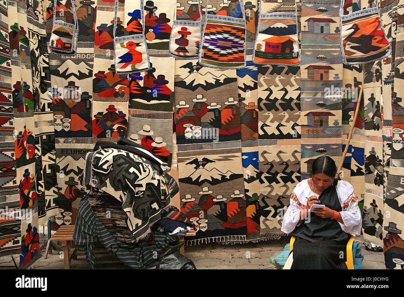 Otavalo markets, Ecuador, colourful stall Stock Photo - Alamy