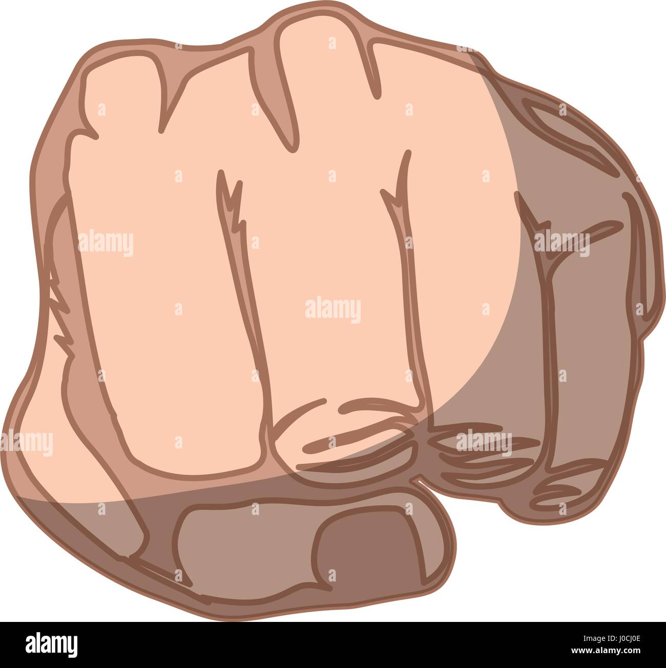 silhouette with shadows and skin color left hand front fist Stock ...