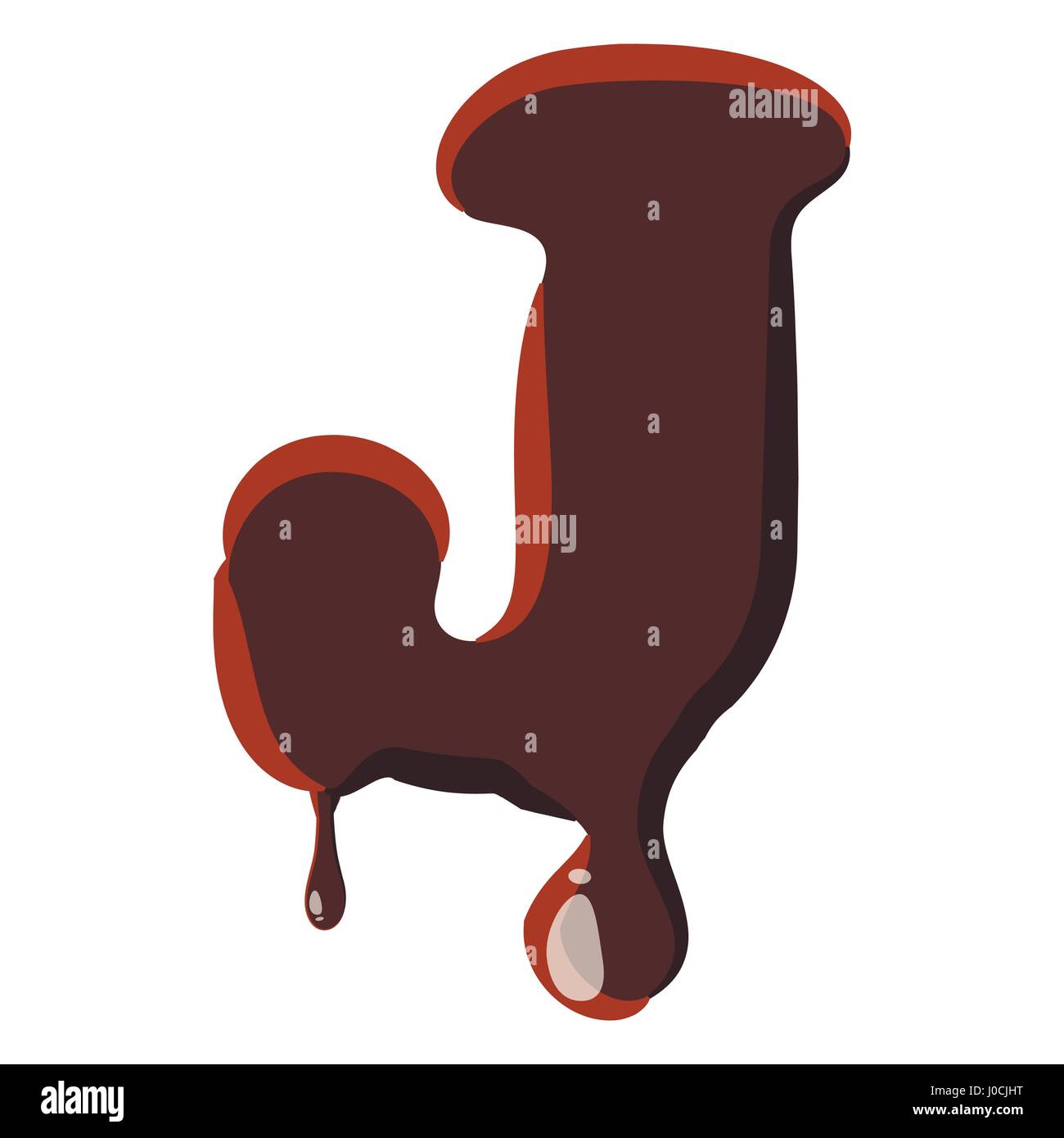 Letter J from latin alphabet made of chocolate Stock Vector Image & Art ...