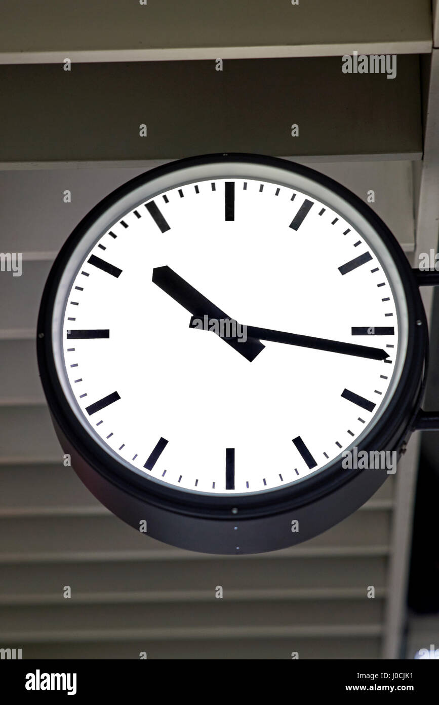 Big clock in a metro station Stock Photo - Alamy