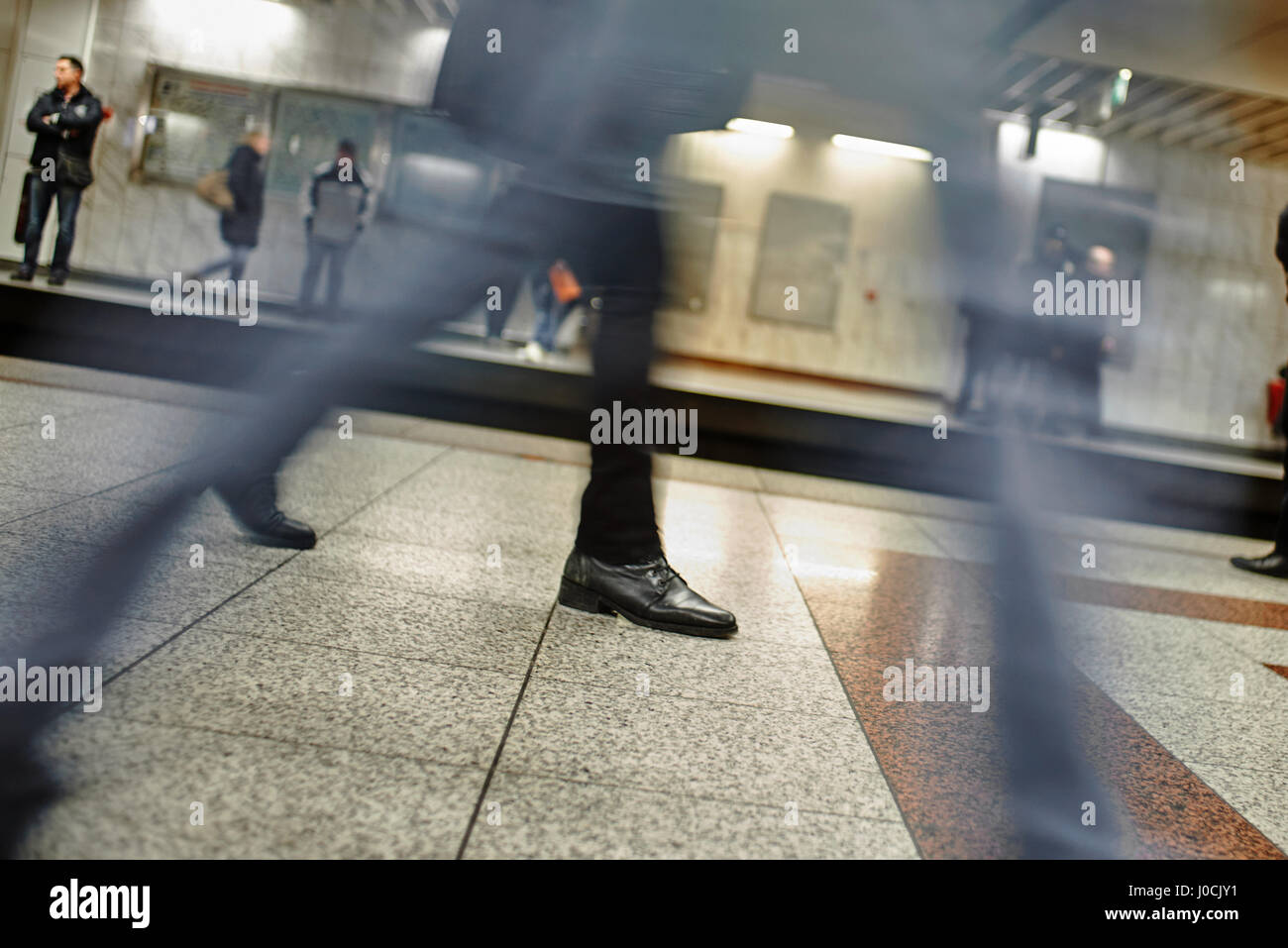 People in a metro station Stock Photo - Alamy