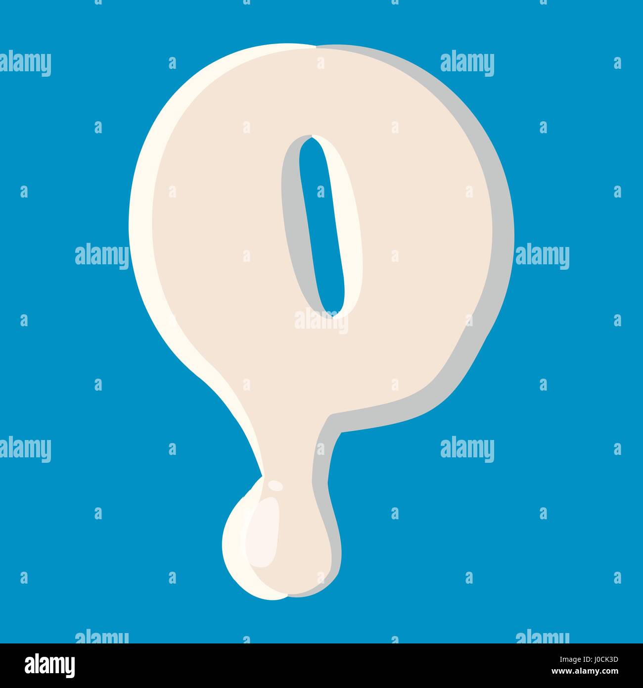 Number zero 0 isolated on baby bluee background Stock Vector Image ...