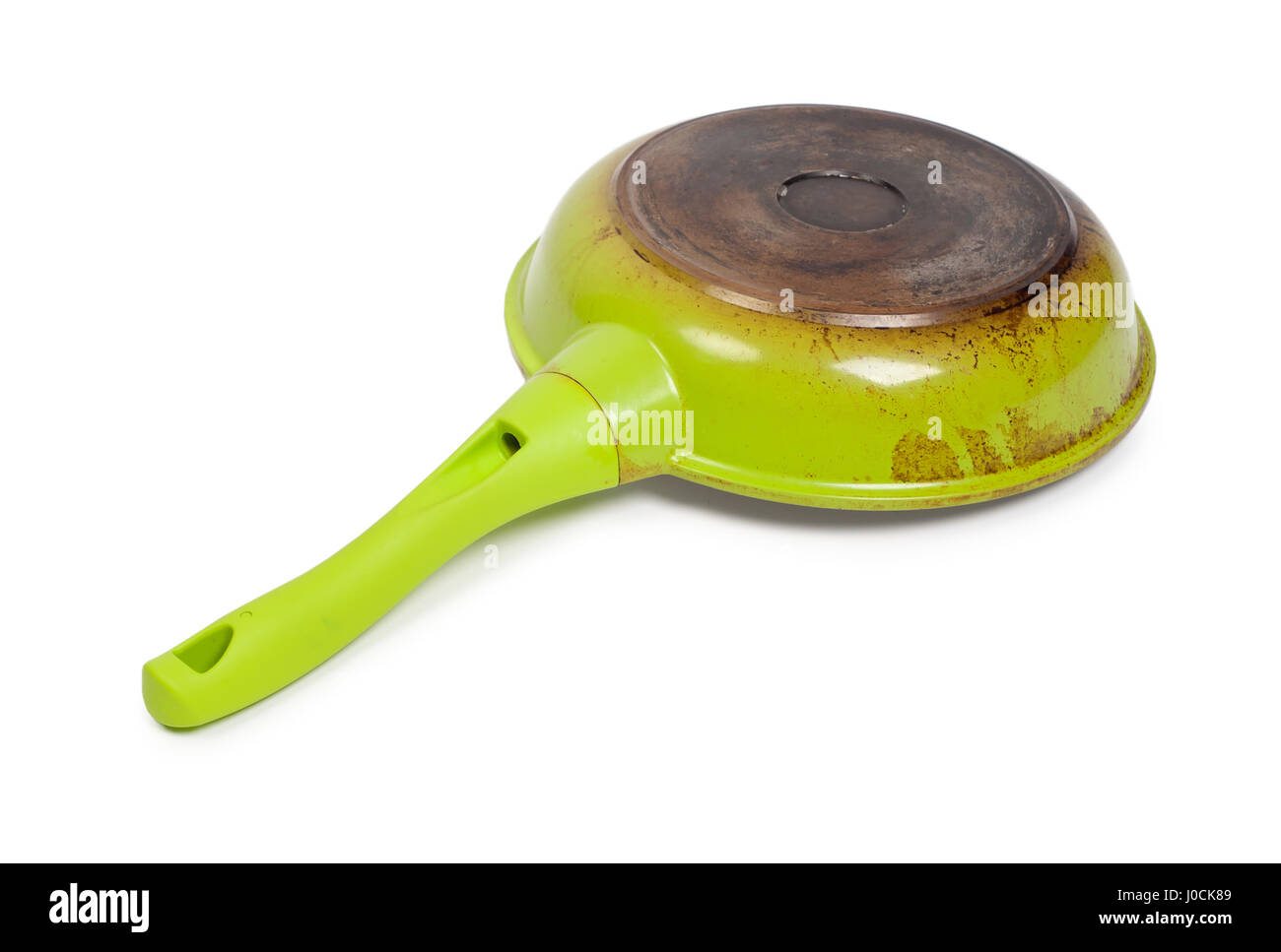 Dirty frying pan isolated on white Stock Photo - Alamy