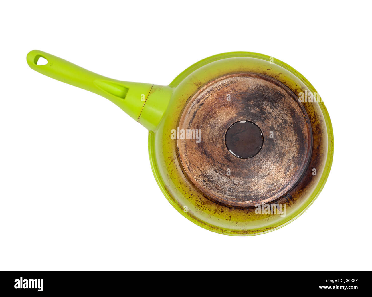 Dirty frying pan isolated on white Stock Photo - Alamy