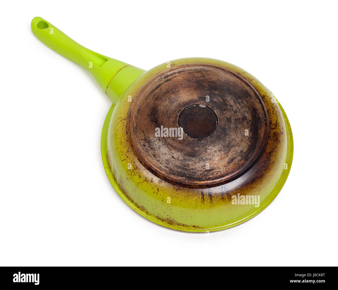 Dirty frying pan isolated on white Stock Photo - Alamy