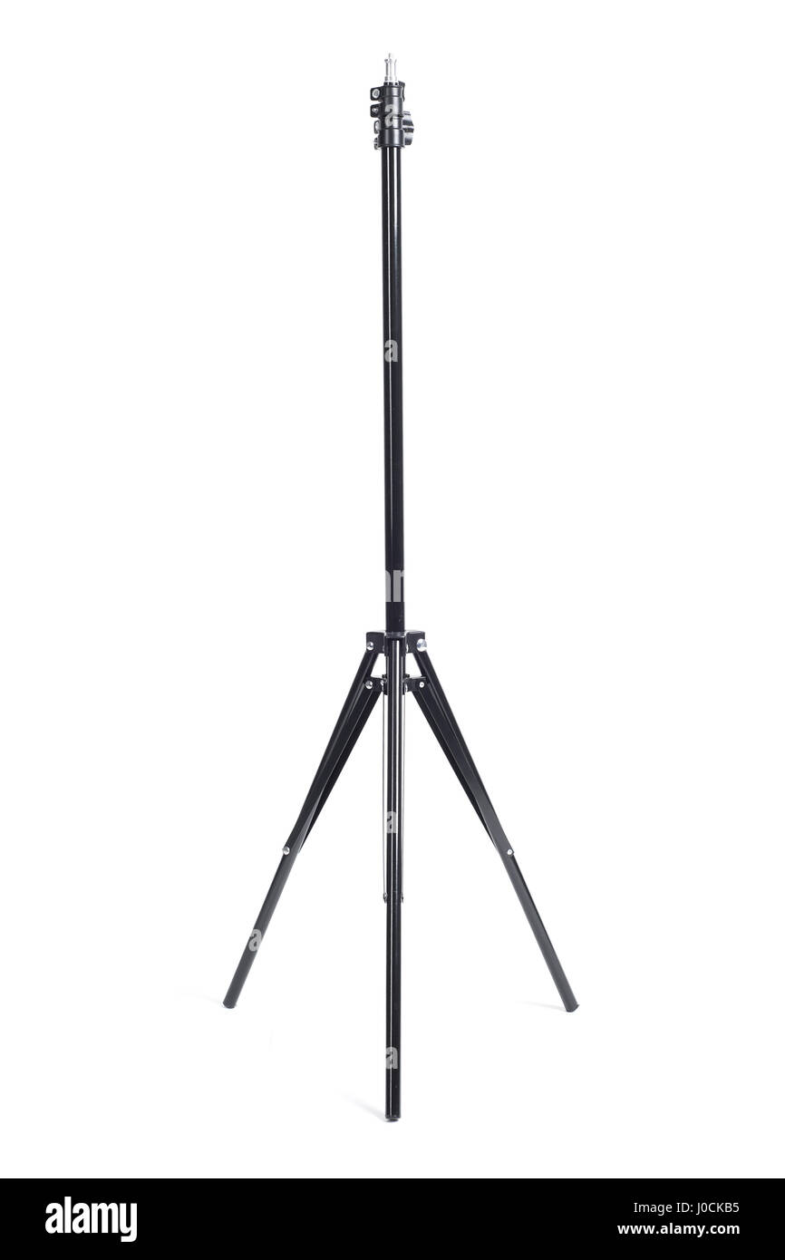 Studio light stand isolated on white Stock Photo - Alamy