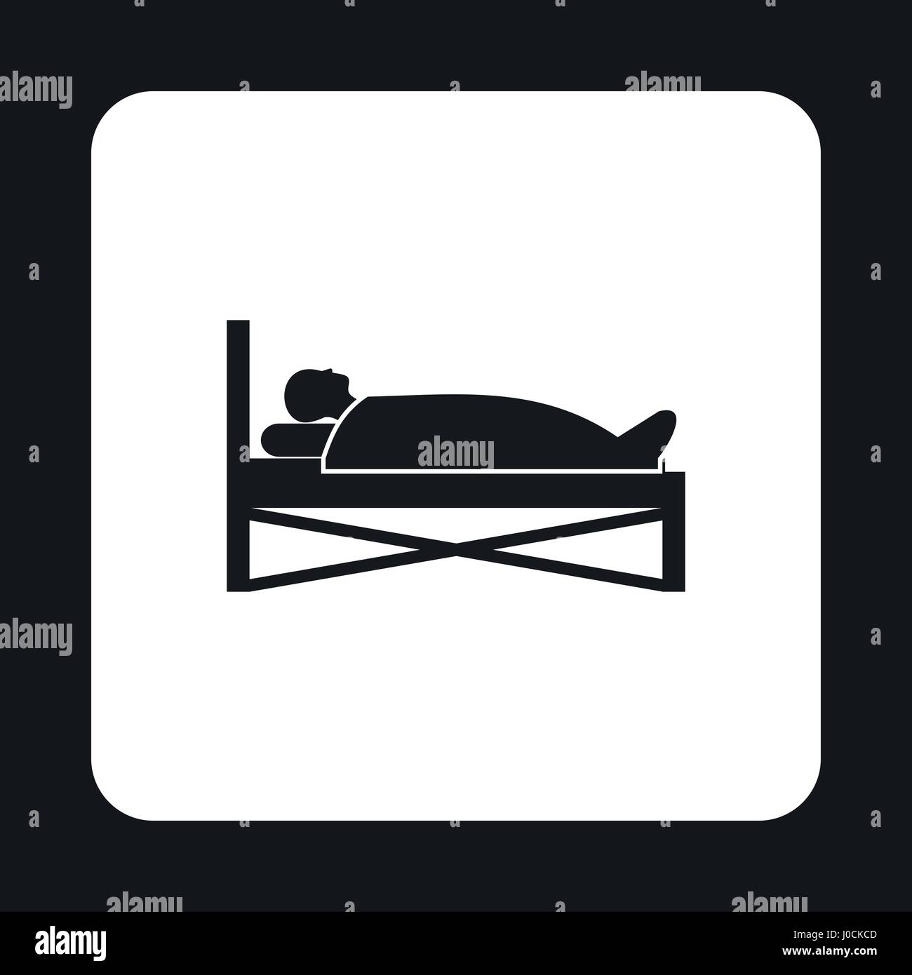 Patient in bed in hospital icon, simple style Stock Vector Image & Art ...